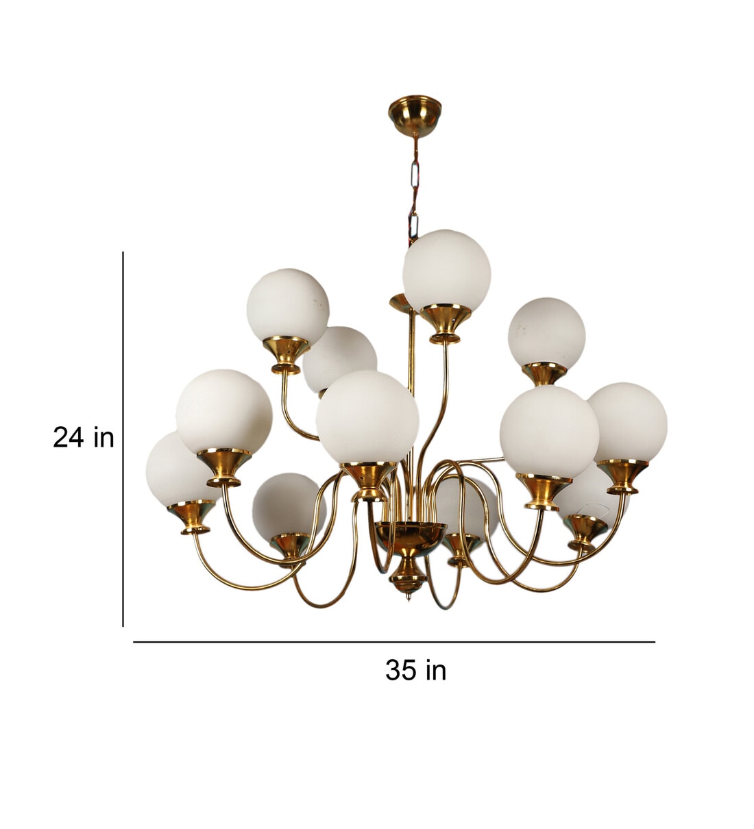 Buy Kiosk Gold Iron Globe Chandelier by Eliante by Jainsons Lights ...