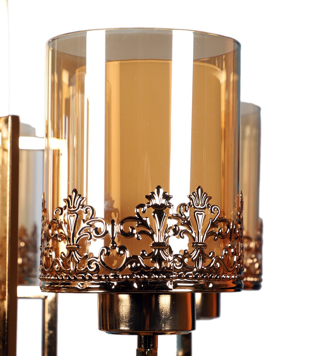 Buy Naples Gold Iron Shaded Chandelier by Eliante by Jainsons Lights ...