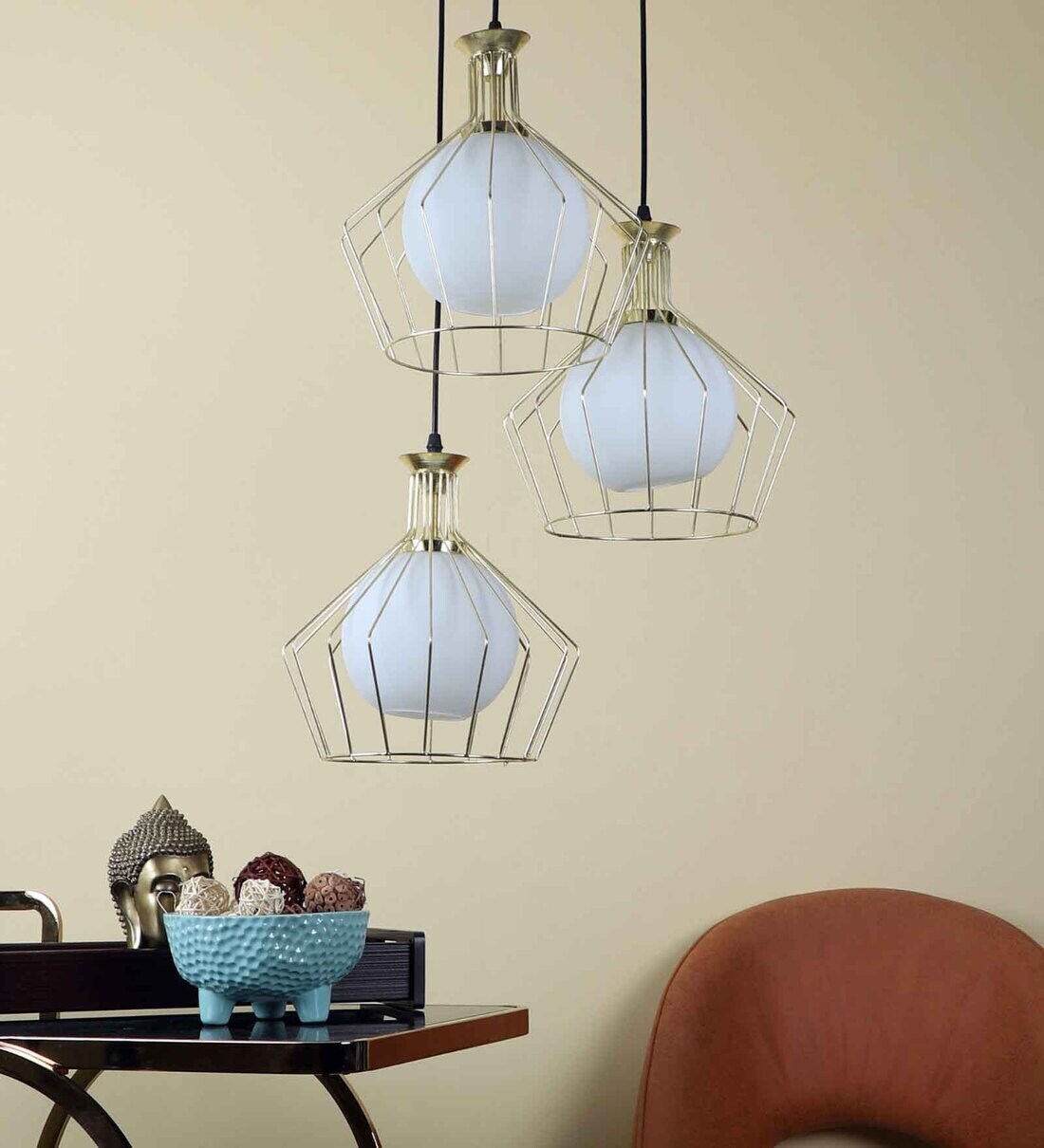 Buy Gold Iron Cluster Hanging Lights by Eliante by Jainsons Lights ...