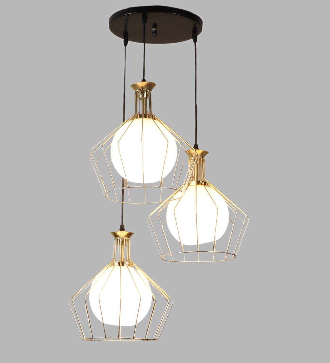 Buy Gold Iron Cluster Hanging Lights by Eliante by Jainsons Lights ...
