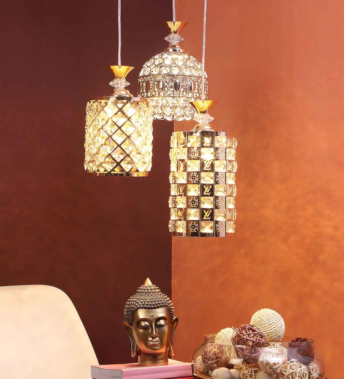 Buy Gold Iron Hanging Lights By Eliante By Jainsons Lights at 44% OFF ...