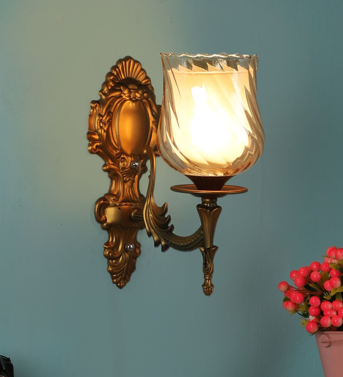 Buy Margie Gold Iron Wall Sconces by Eliante by Jainsons Lights at 33% ...