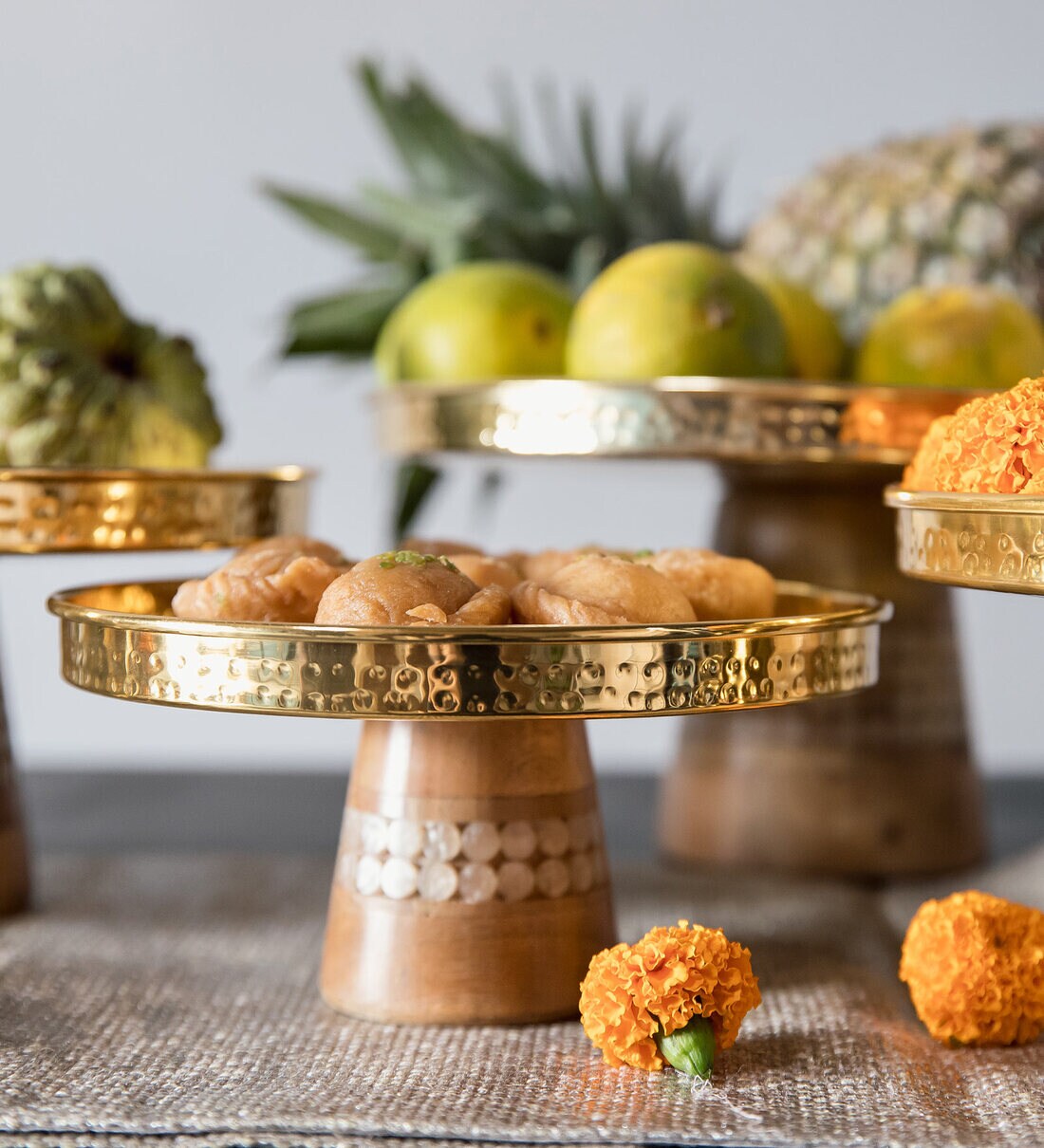 Buy Ezme- Small Natural Brown & Gold 9 Inch Mango Wood Appetizer ...