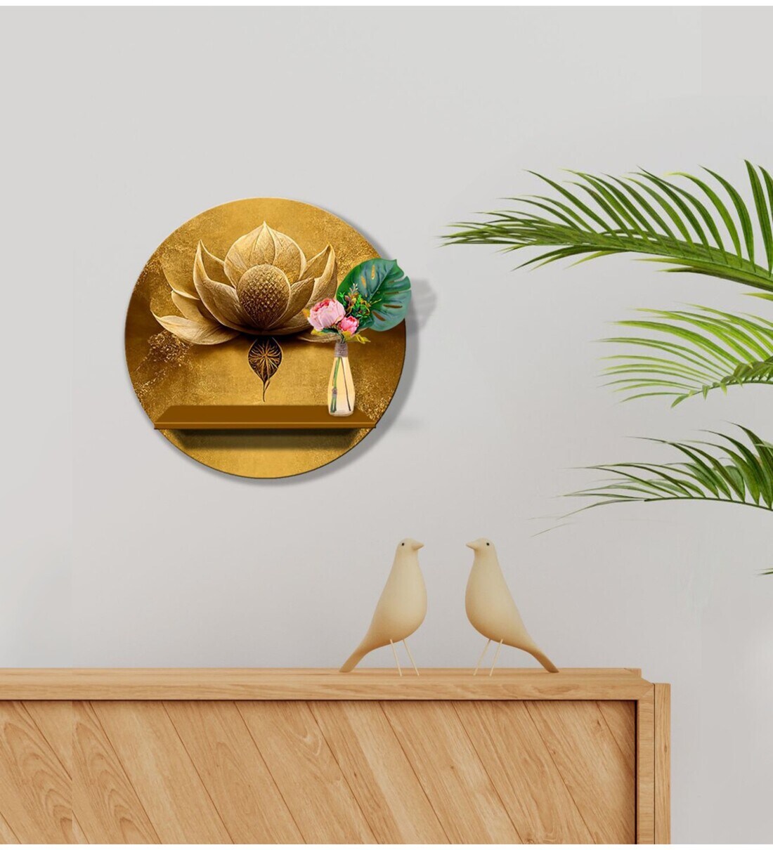 Buy Gold MDF Fixed Bracket Wall Shelf at 4% OFF by 999Store | Pepperfry