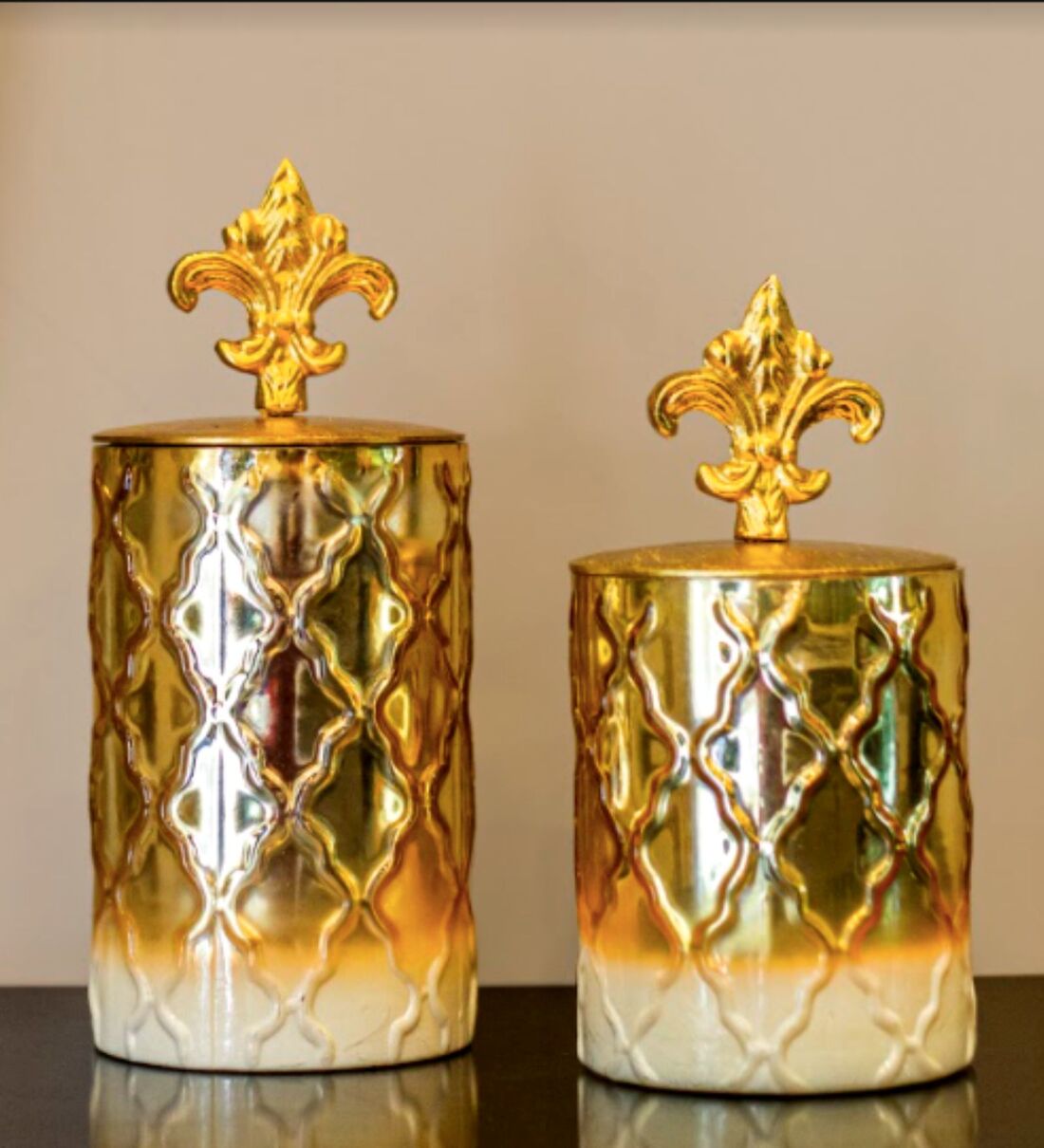 Buy Gold Metal Decorative Jar By LEELATHESTORE at 22% OFF by ...
