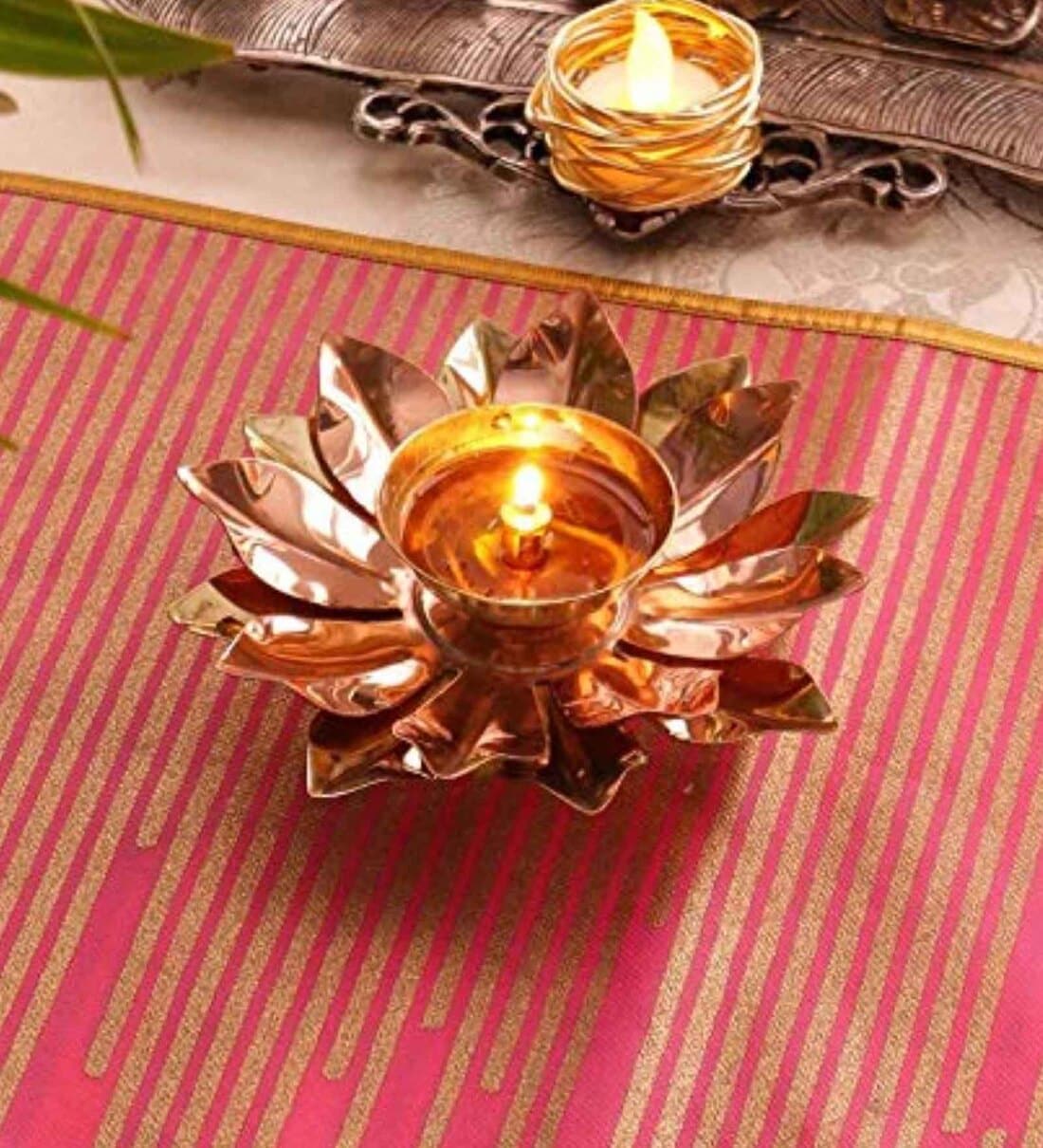 Buy Gold Metal Diya by CraftVatika at 41% OFF by CraftVatika | Pepperfry