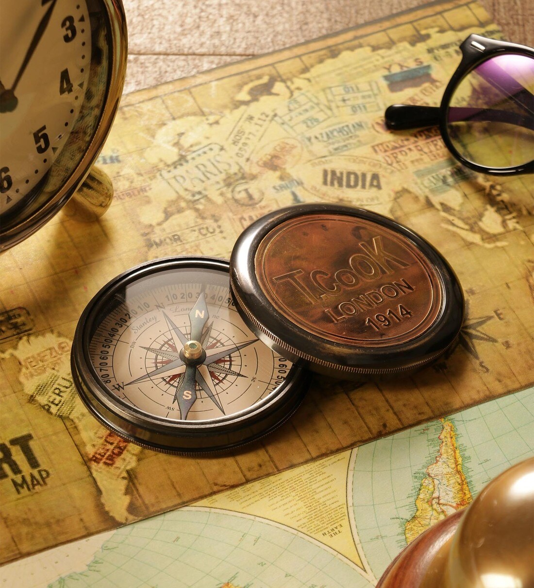 Buy Gold T Cook London Compass by Exim Decor at 8% OFF by Exim Decor ...