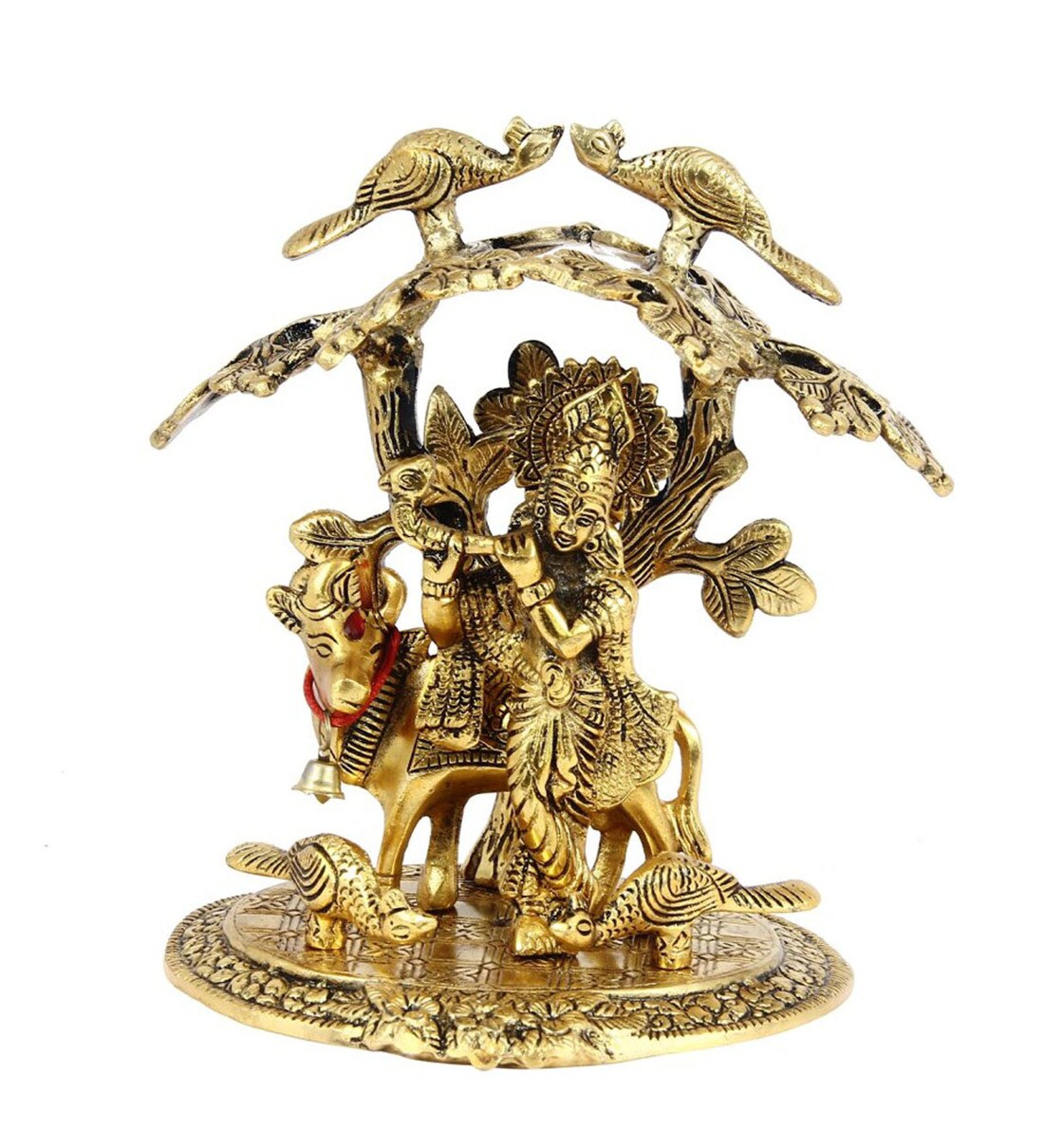 Buy Golden Aluminium God Idol by Handicrafts Paradise Online - Krishna ...