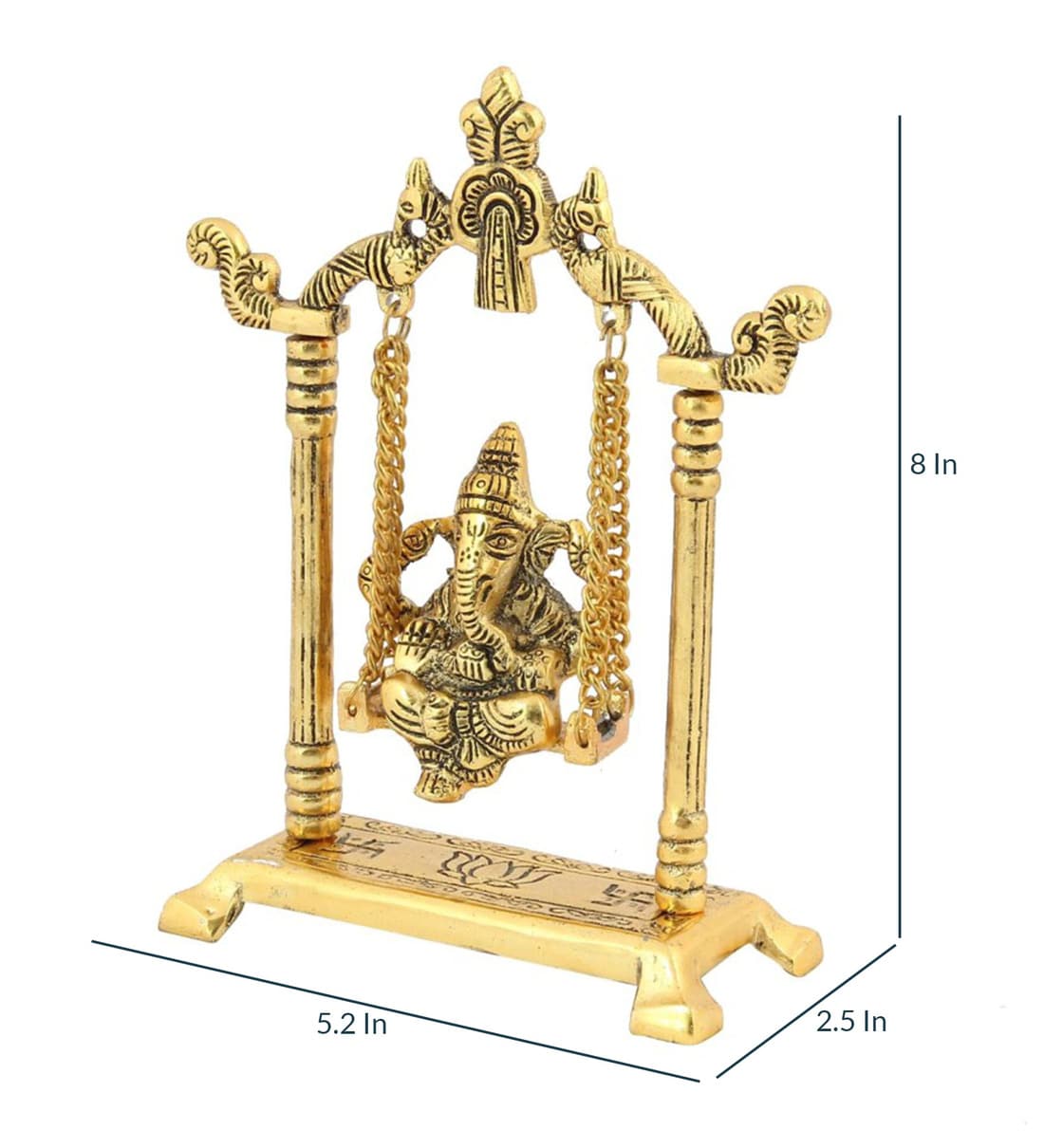 Buy Golden Aluminium God Idol by Handicrafts Paradise Online - Ganesha ...