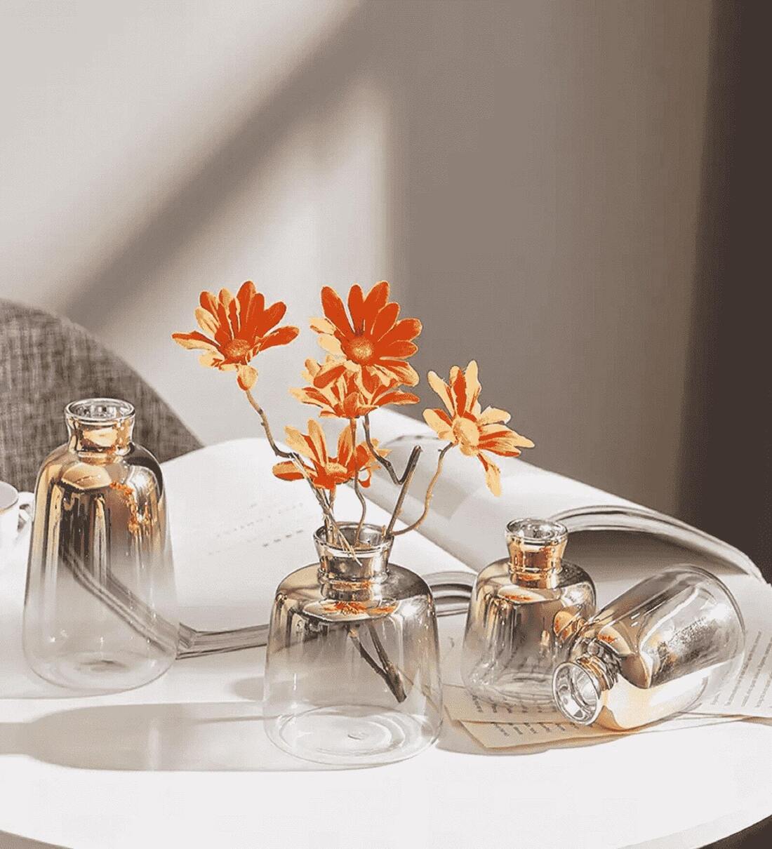 Buy Golden Faded Glass Table Vase at 29% OFF by Samara Home | Pepperfry