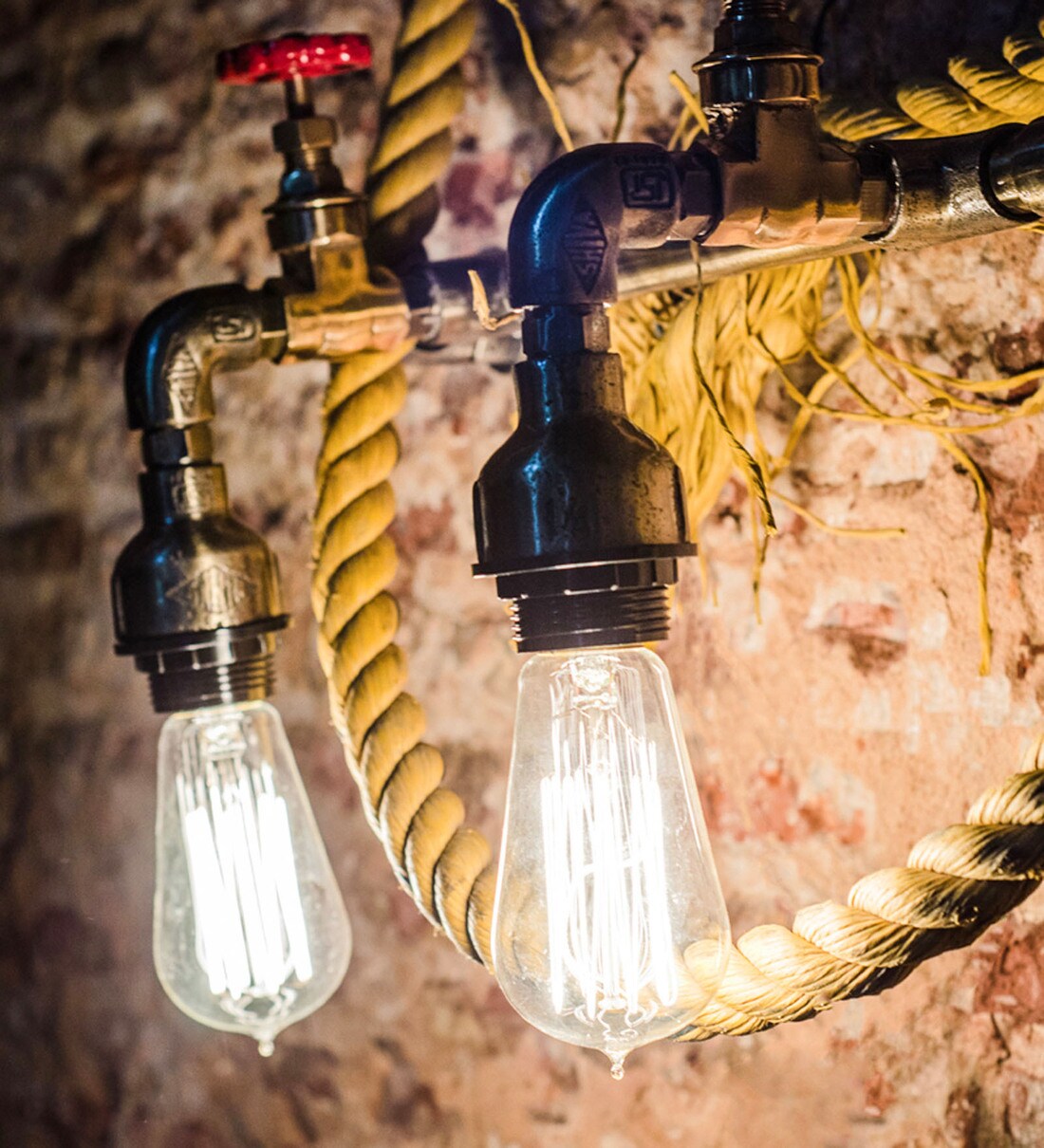 Buy Golden Industrial Pipe Double Wall Sconce By Fos Lighting Online ...