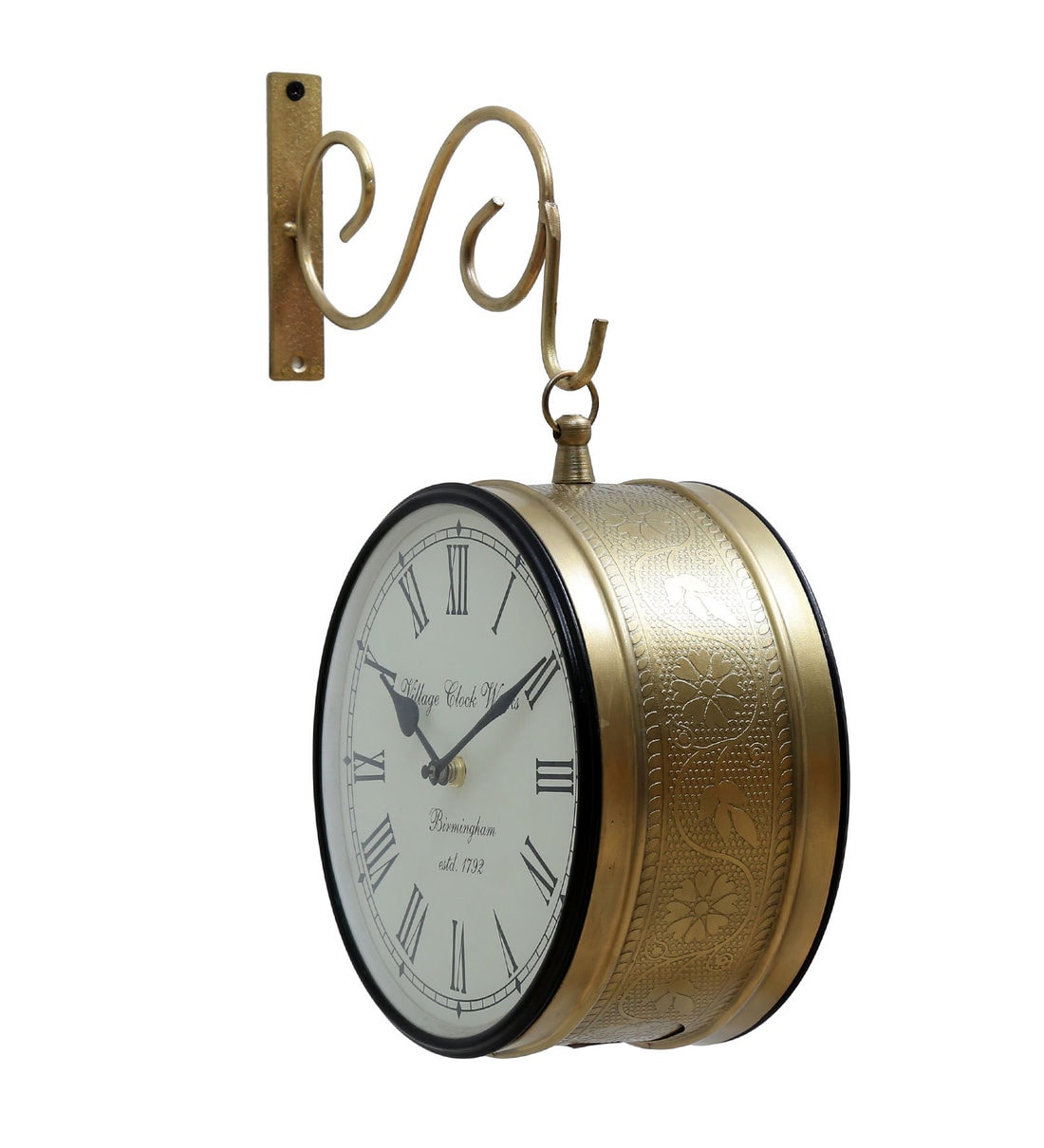 Buy Gold Brass Analog Railway Clock by D'Dass Online - Railway Clocks ...