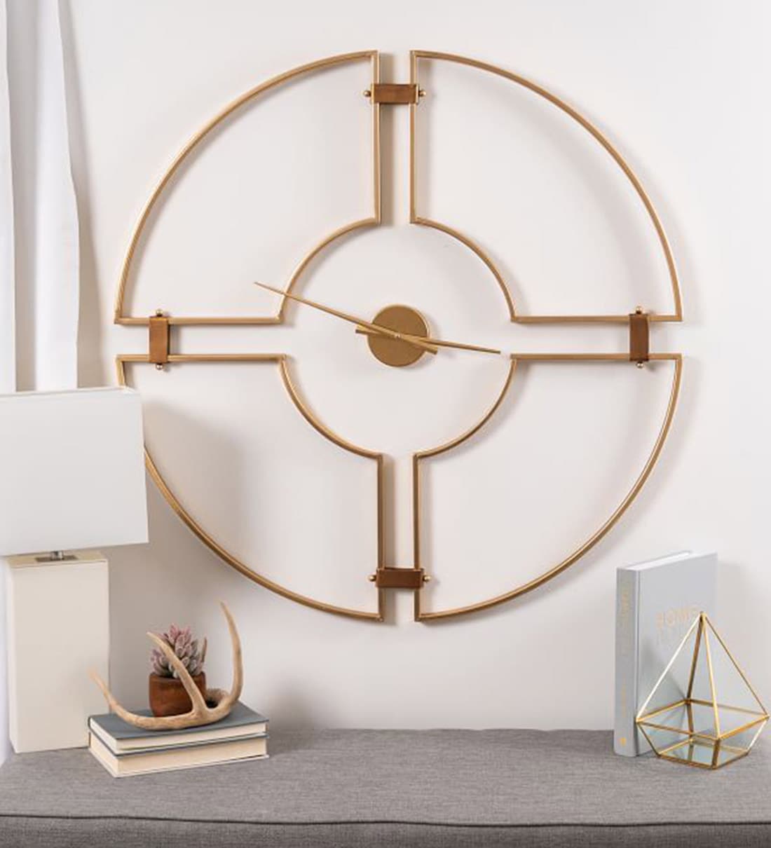 Buy Golden Metal Analog Round Clock By Radhika Handicraft at 35% OFF by ...