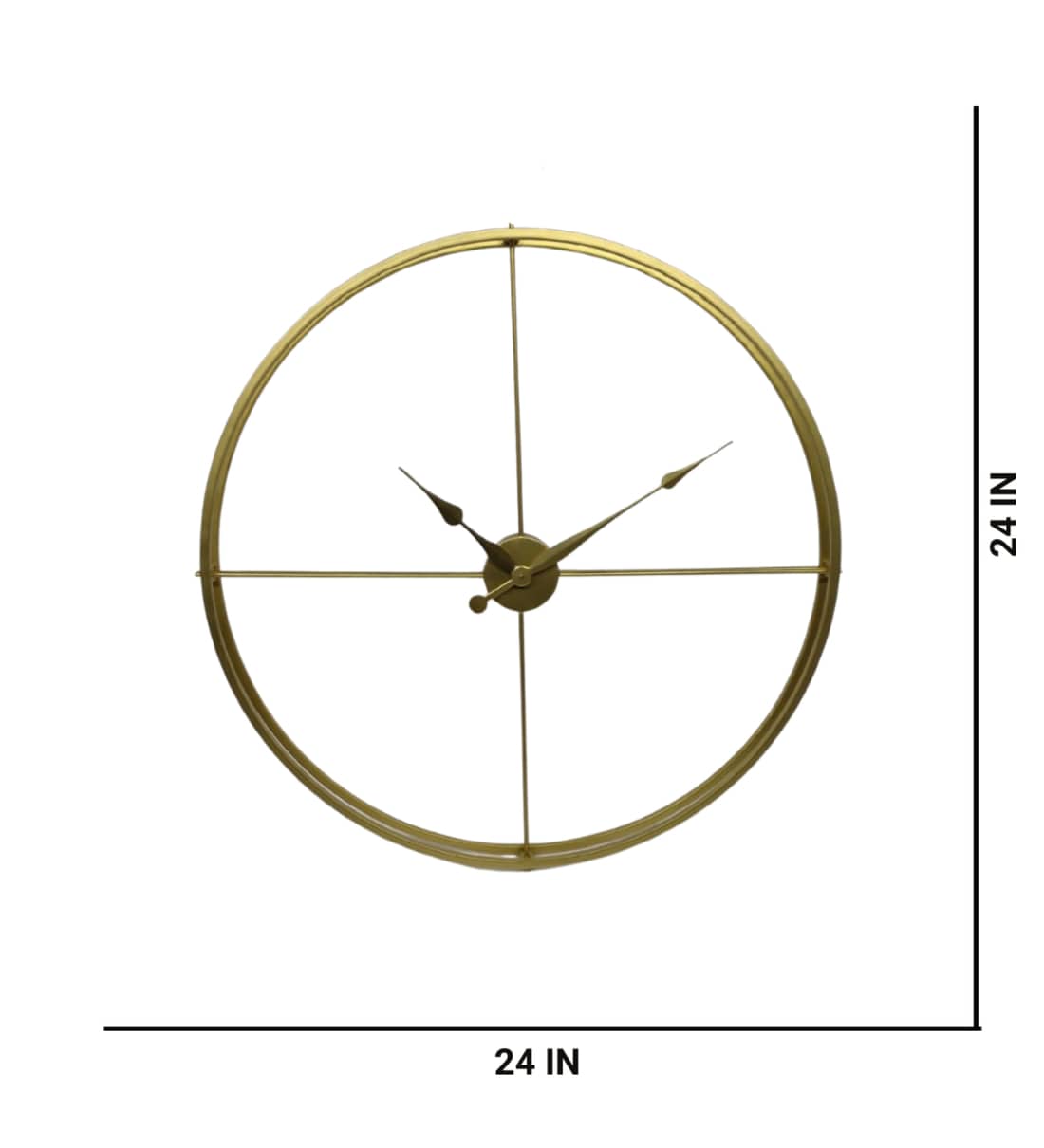 Buy Golden Metal Analog Wall Clock By Astro Home Decor Online - Modern ...