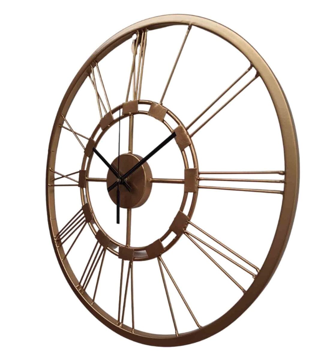 Buy Golden Metal Analog Wall Clock By Astro Home Decor Online - Modern ...