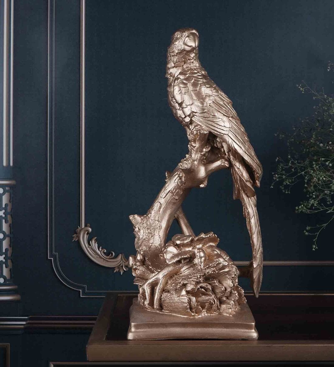 Buy Golden Resin Premium Parrot Gold Figurine at 52% OFF by The White ...