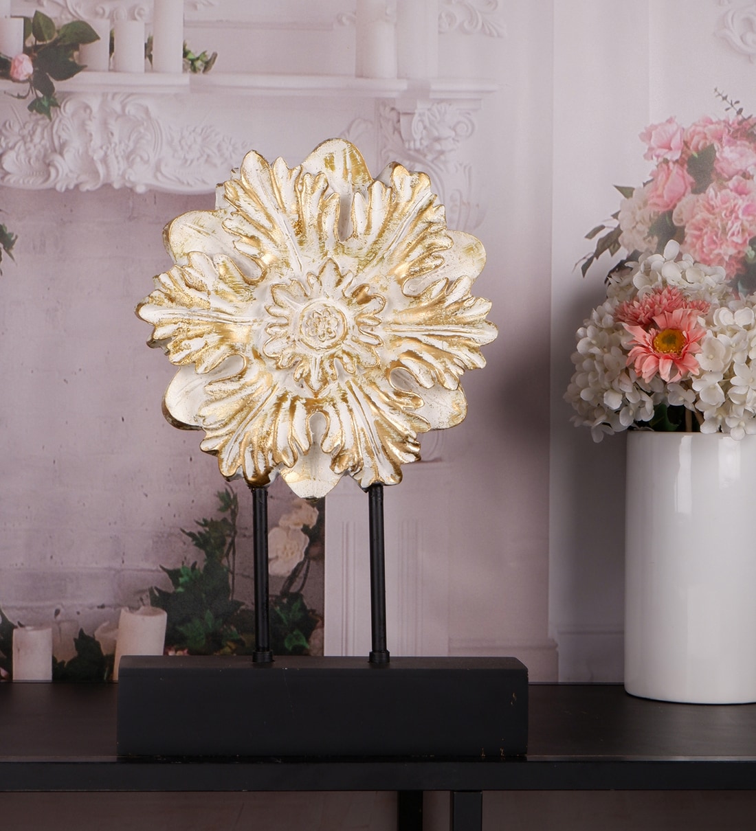Buy Golden White Floral Grace White Polyresin Showpiece at 17% OFF by ...