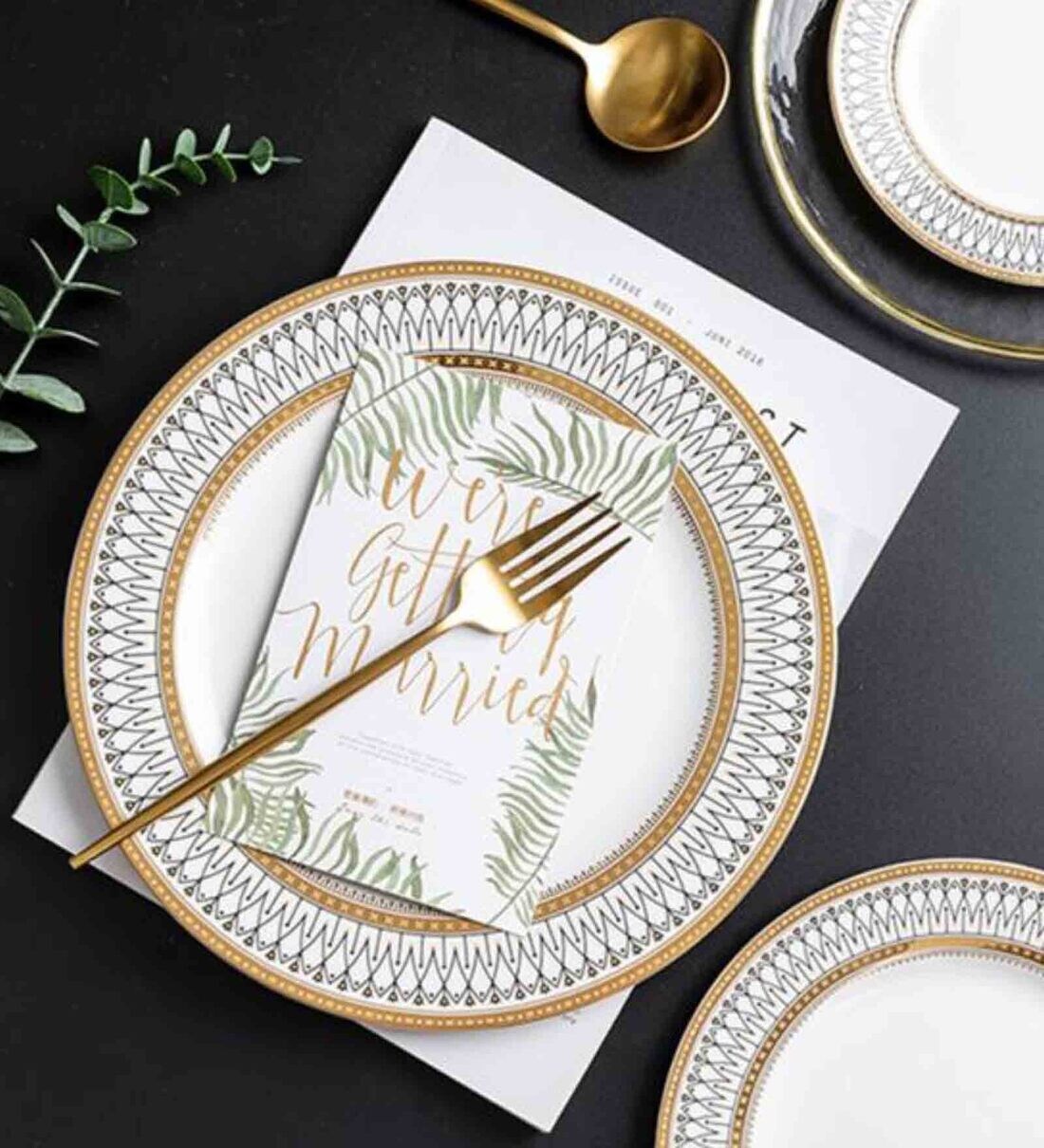 Buy Gothic 10 Inch White Ceramic Dinner Plate at 100% OFF by Nestasia ...