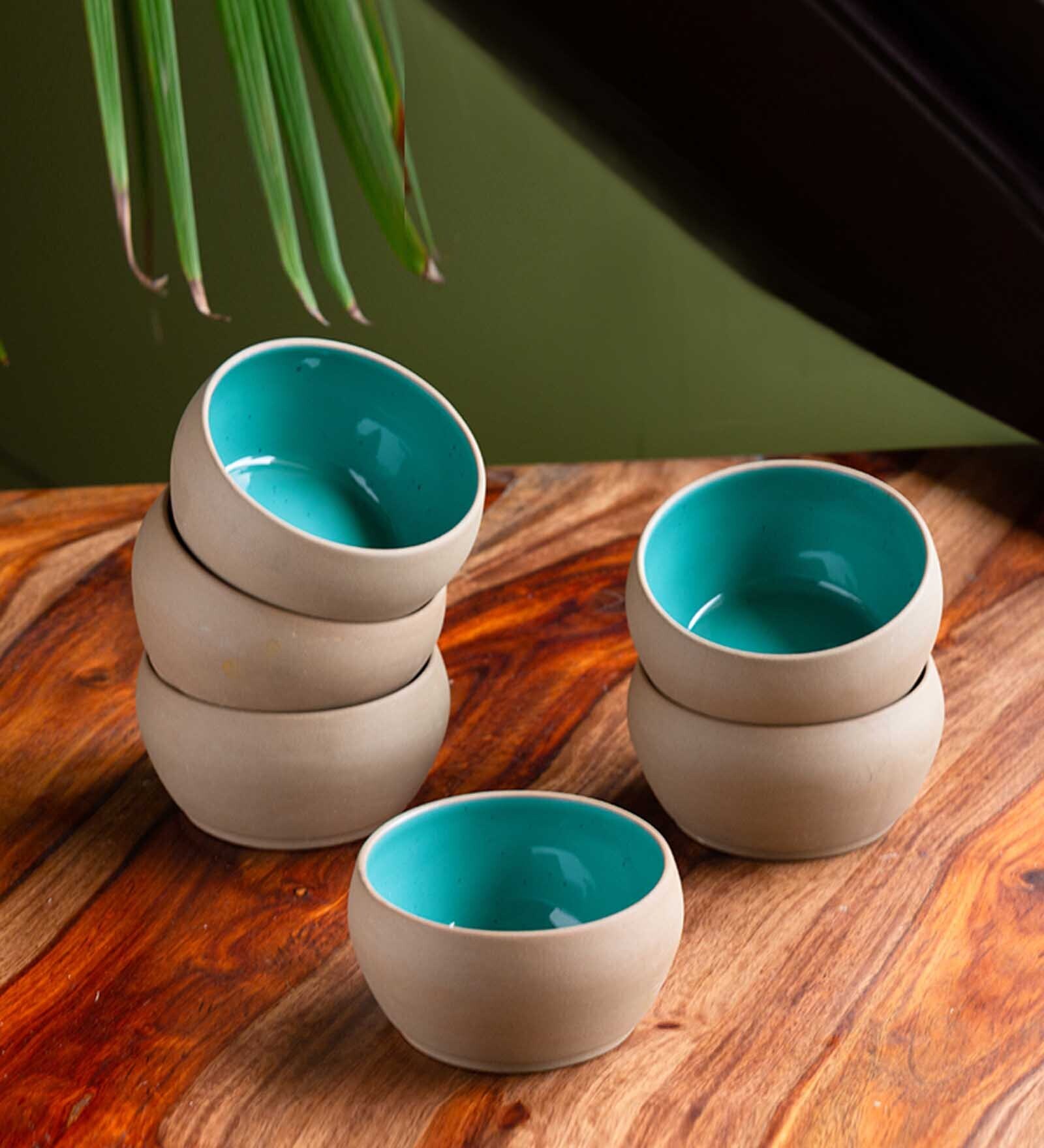 Buy Goan Paradise 220ml Blue & White Ceramic (Set of 6) Dinner Bowl at ...