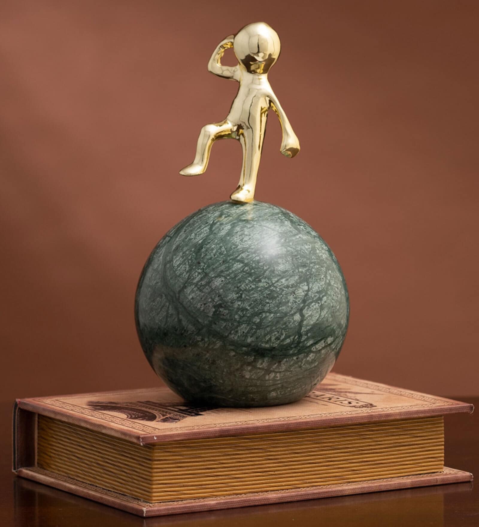 Buy Gold & Green Marble Table Showpiece at 18% OFF by La Muse | Pepperfry