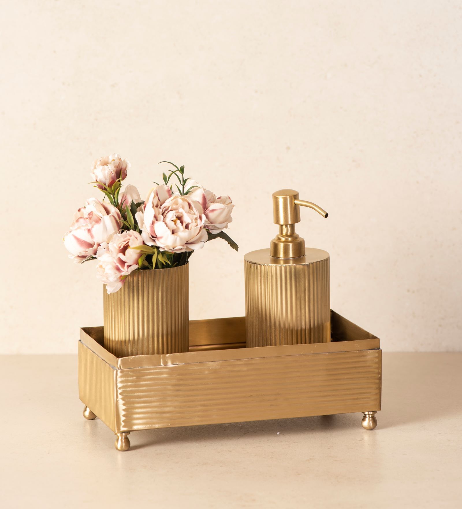 Buy Gold Ripple Cut Brass Bathroom set 3 - Matte Gold at 18% OFF by The ...