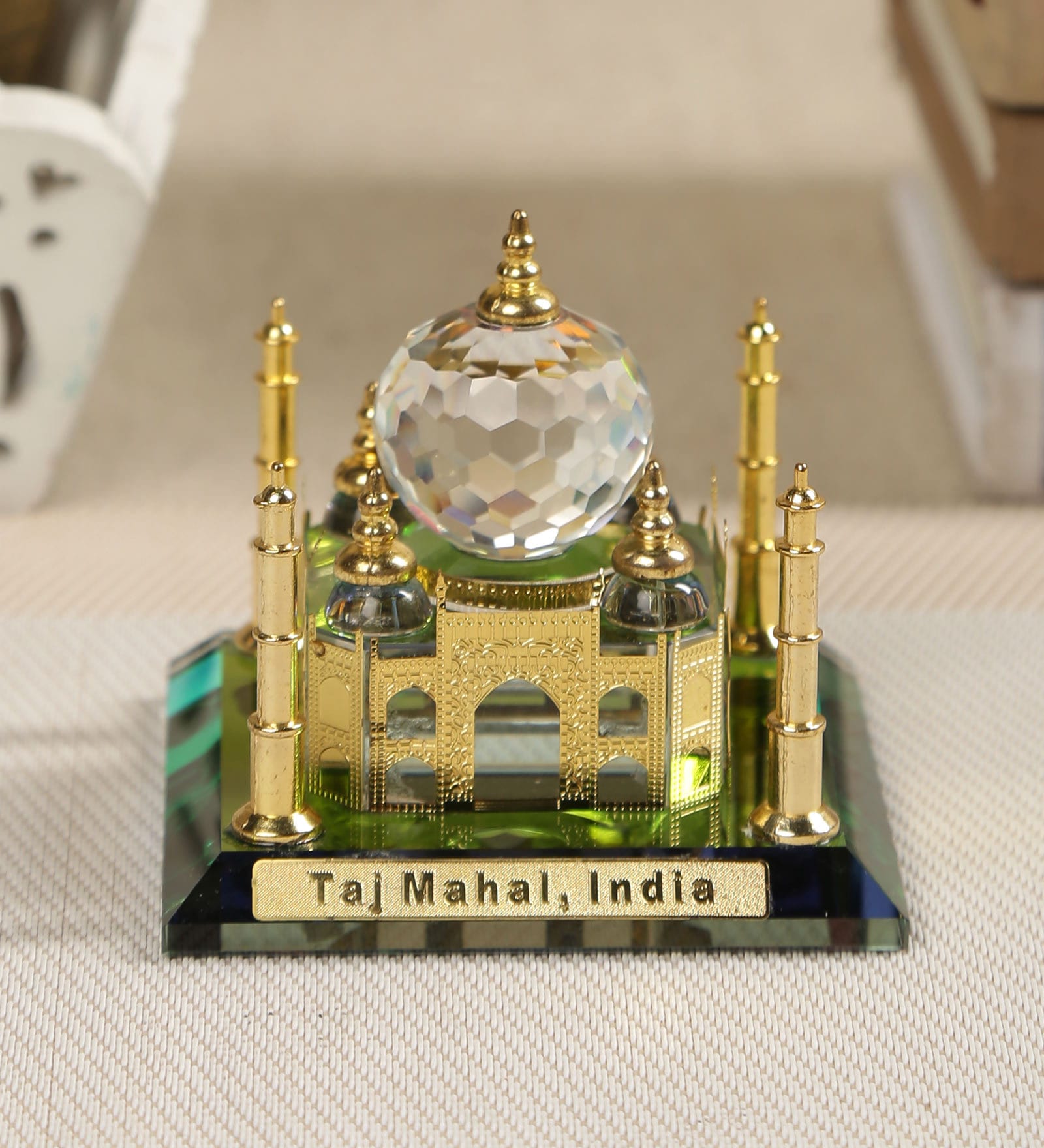 Buy Gold Brass And Glass Taj Mahal By Exim Decor at 13% OFF by Exim ...
