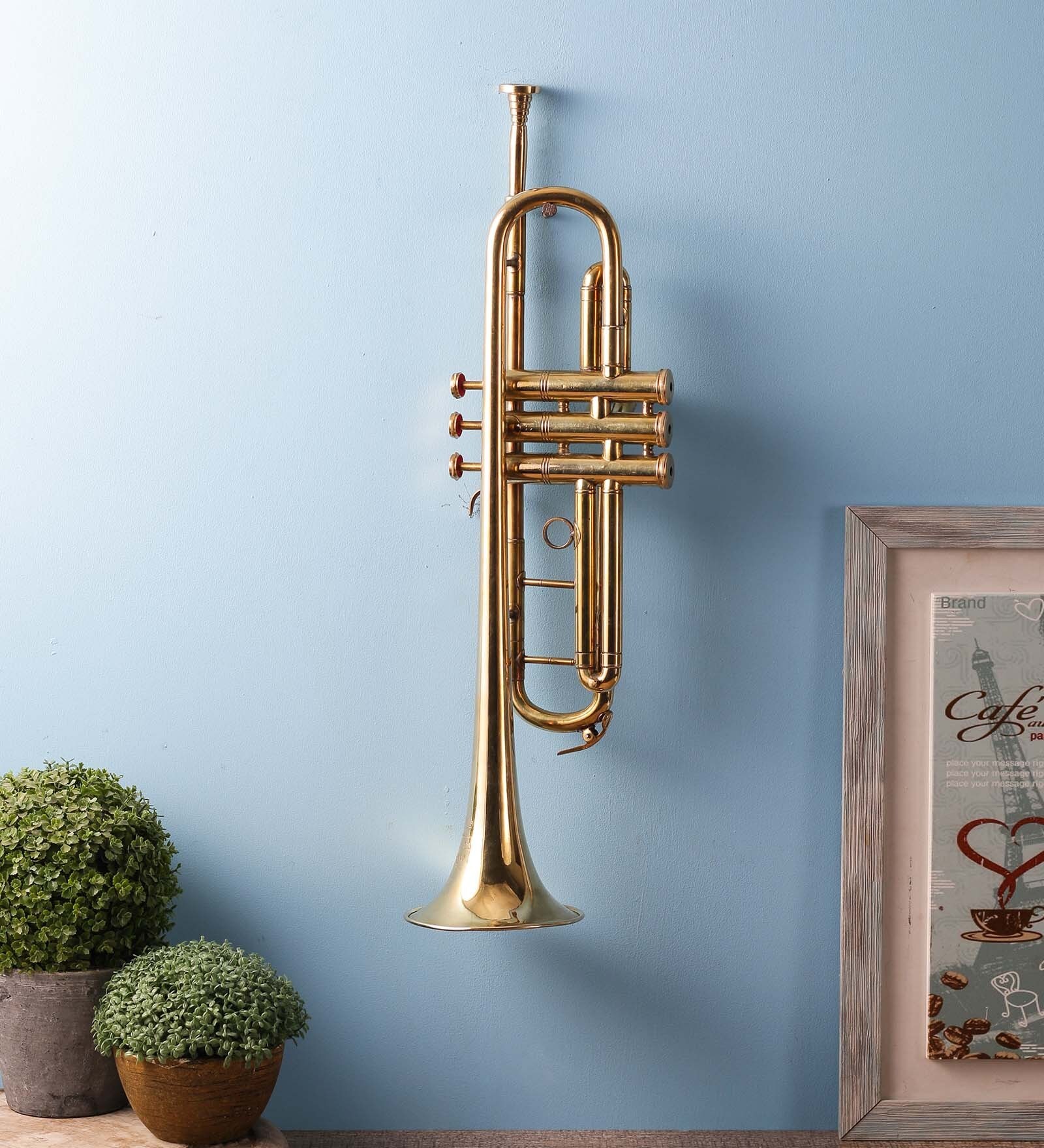 Buy Gold Brass Brass Trumpet (Big) by Exim Decor Online - Musical ...