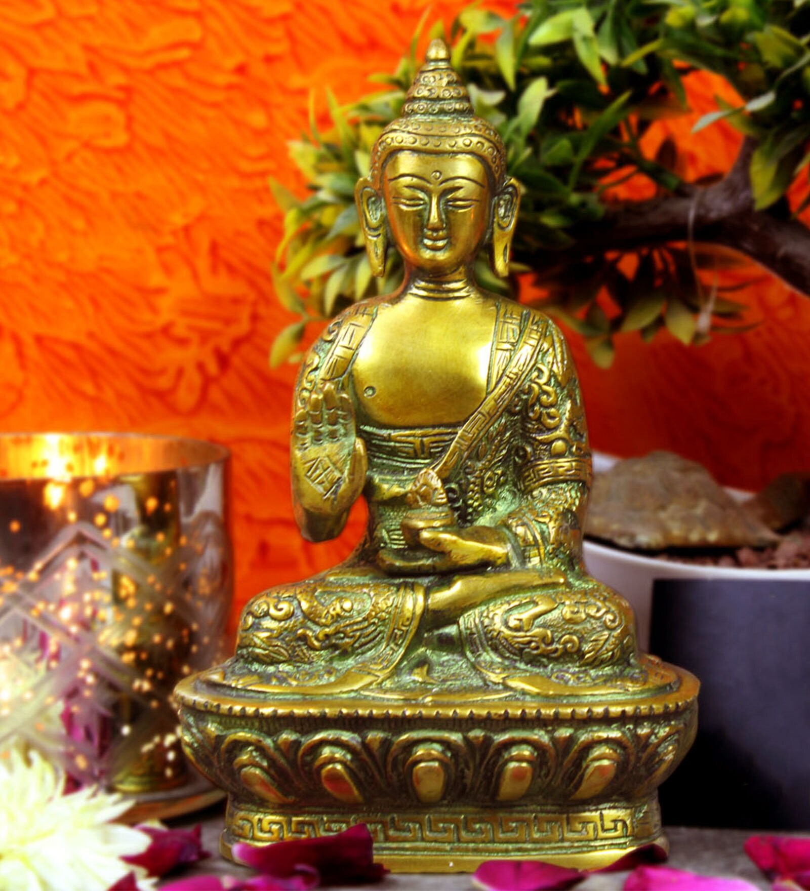 Buy Gold Brass Buddha Idol by Statue Studio at 22% OFF by Statue Studio ...