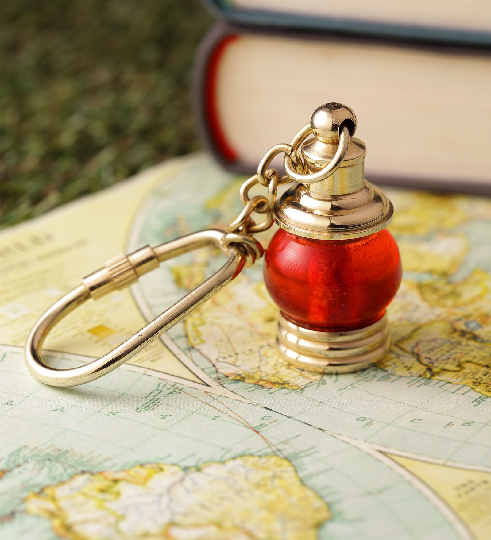 Buy Gold Brass Lantern Tube Key Chain by Anantaran Online - Keychains ...