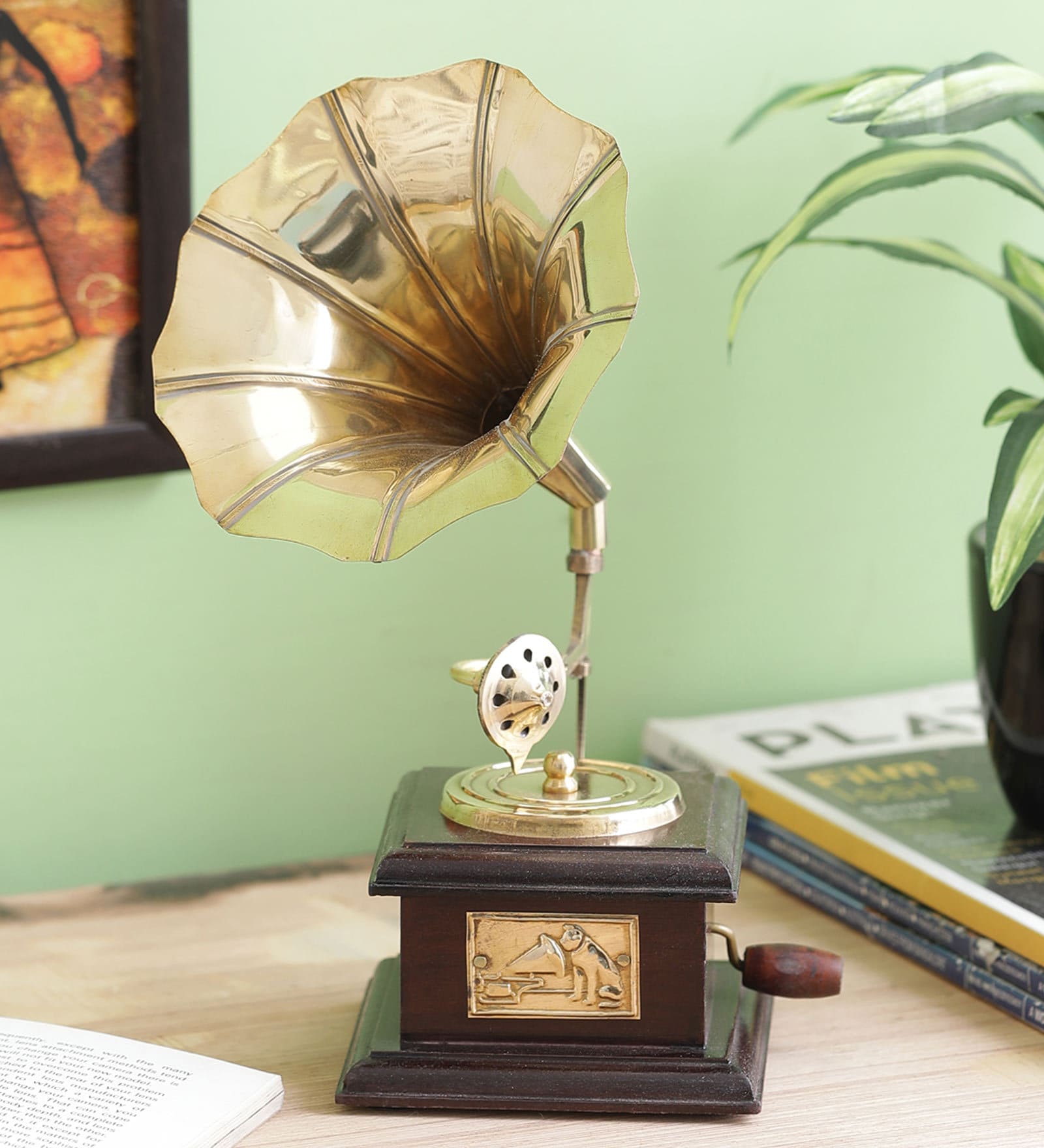 Buy Gold Brass Square Gramophone by Home Sparkle at 66% OFF by Home ...