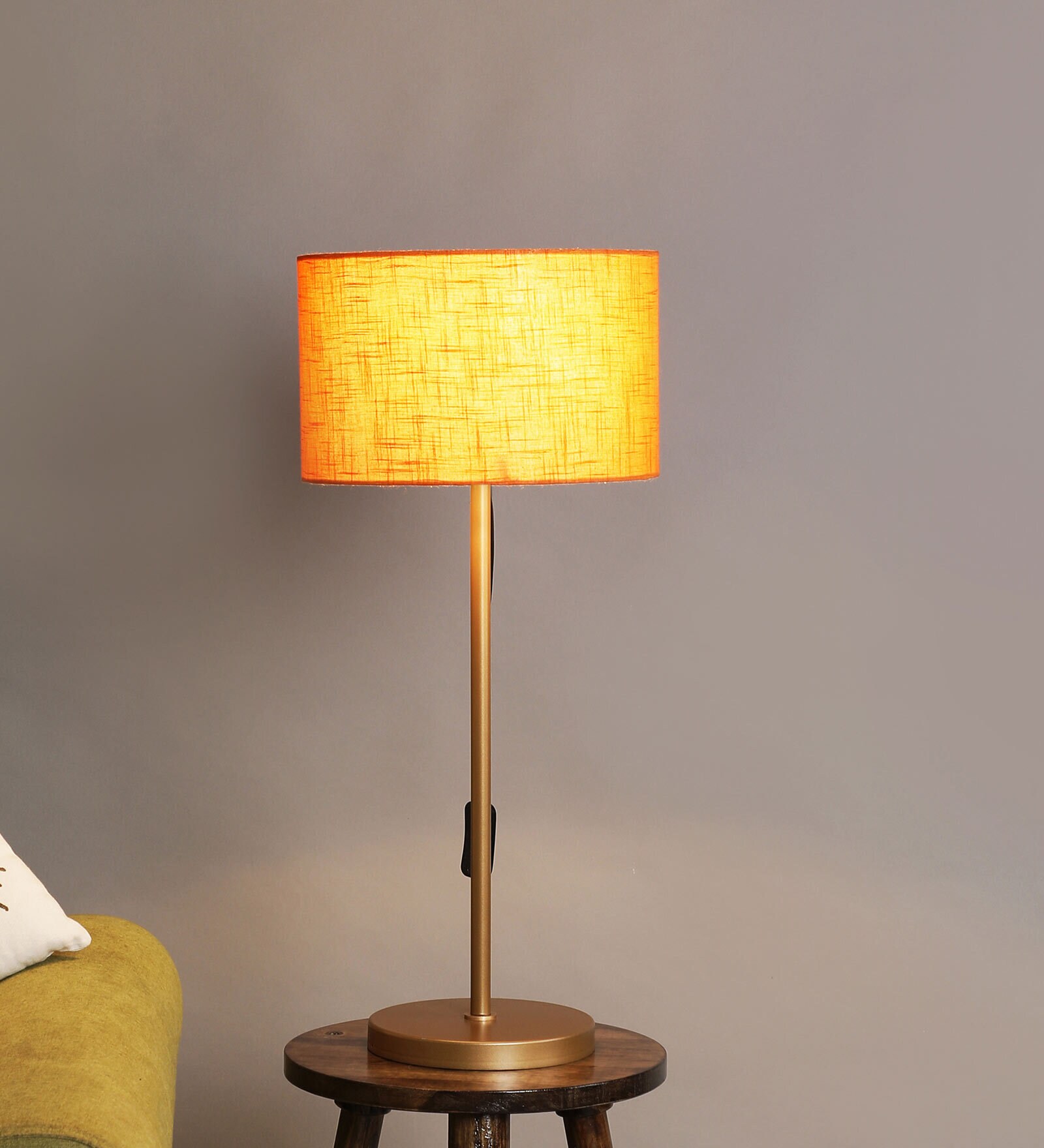 Buy Gaze Orange Cotton Shade Night Lamp With Metal Base at 33% OFF by ...