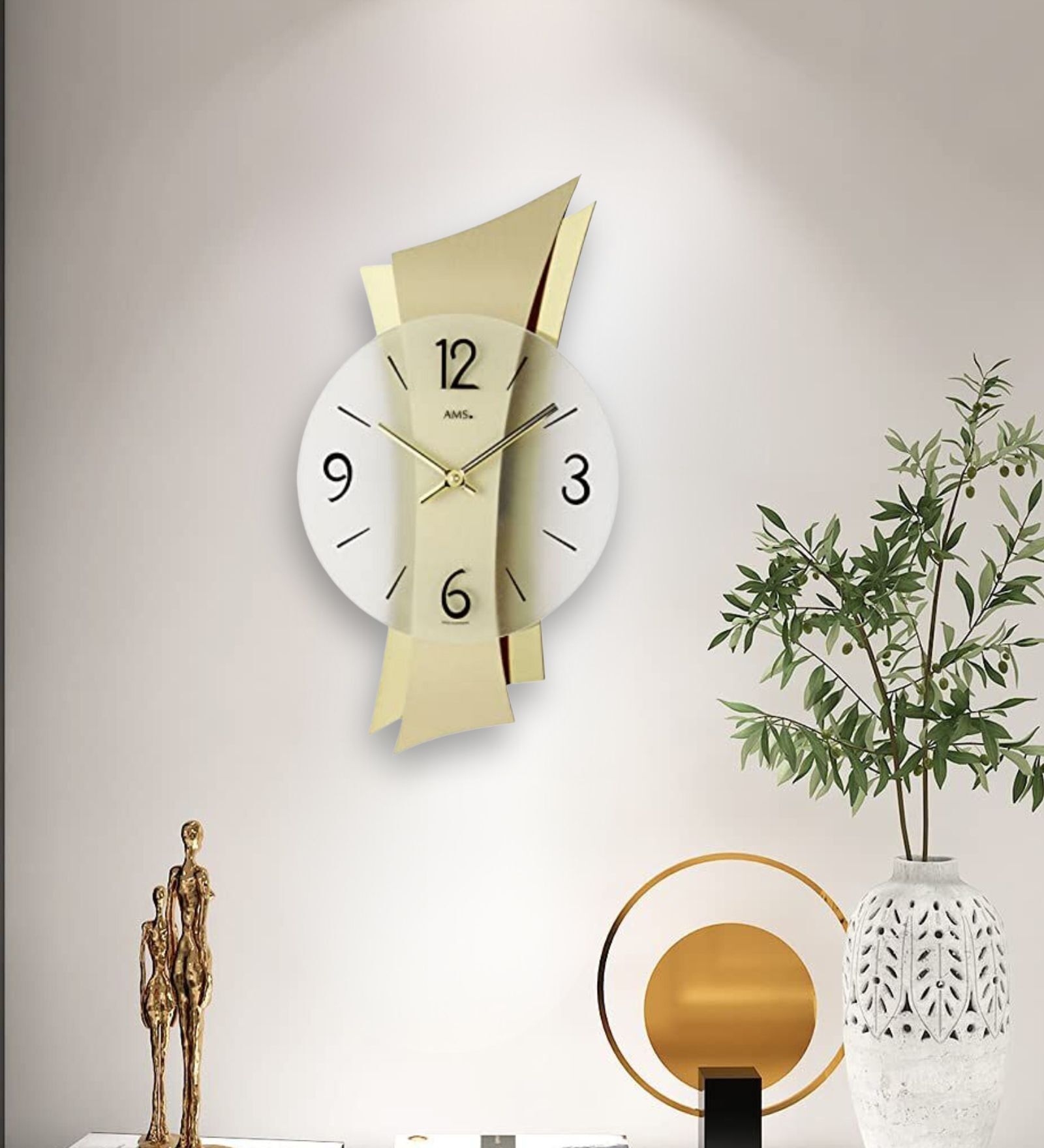 Buy Gold Glass Wall Clock at 50% OFF by AMS Clocks | Pepperfry