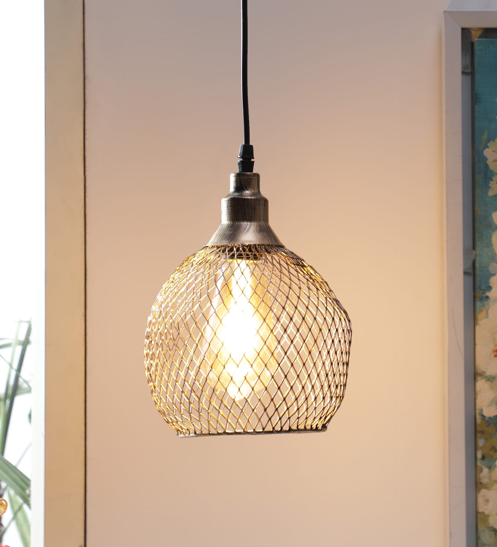 Buy Anzu Gold Metal Hanging Light at 53% OFF by DecorativeRay | Pepperfry