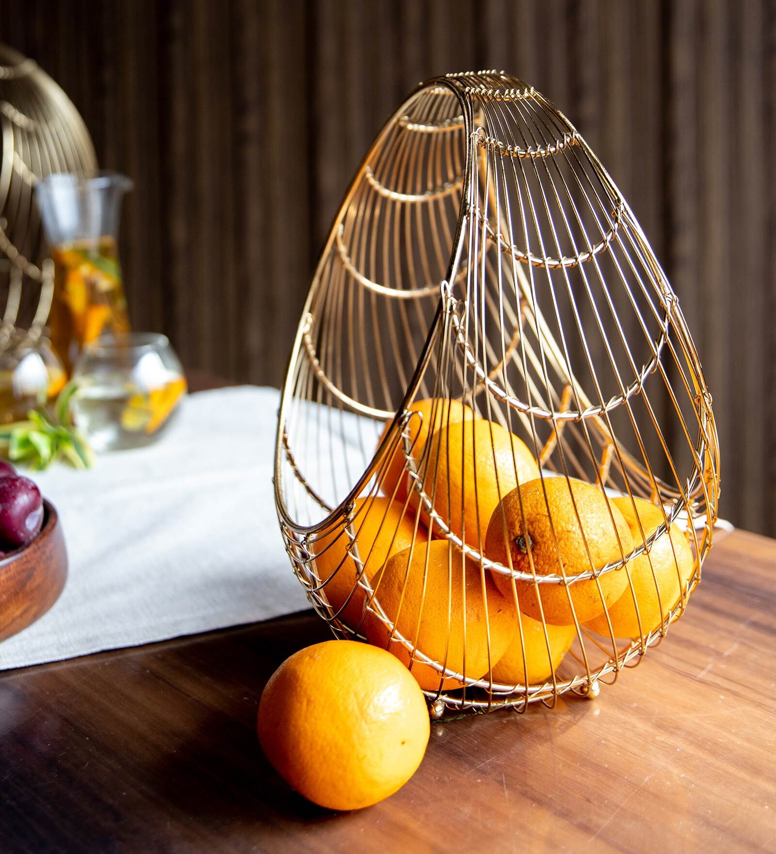 Buy Gold Iron Reese Serving Small Fruit Basket at 36% OFF by Logam ...