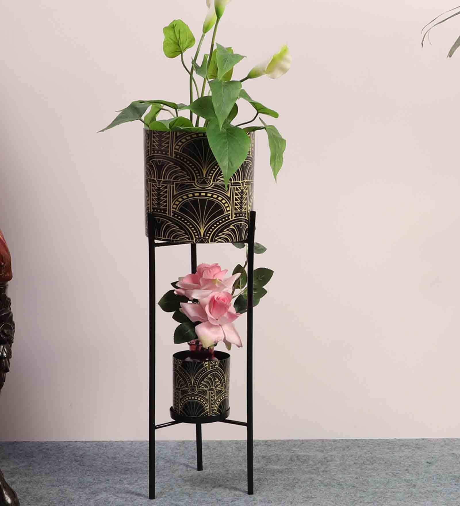 Buy Gold Metal Floor Planters By Pristine Interiors at 21% OFF by ...