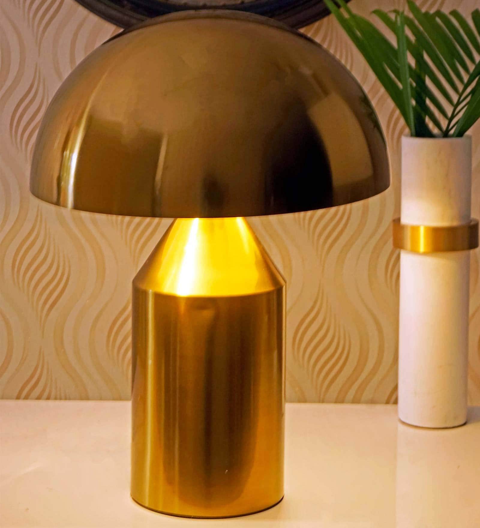 Buy Gold Metal Shade Table Lamp with Gold Base by Hermosa Casa at 27% ...