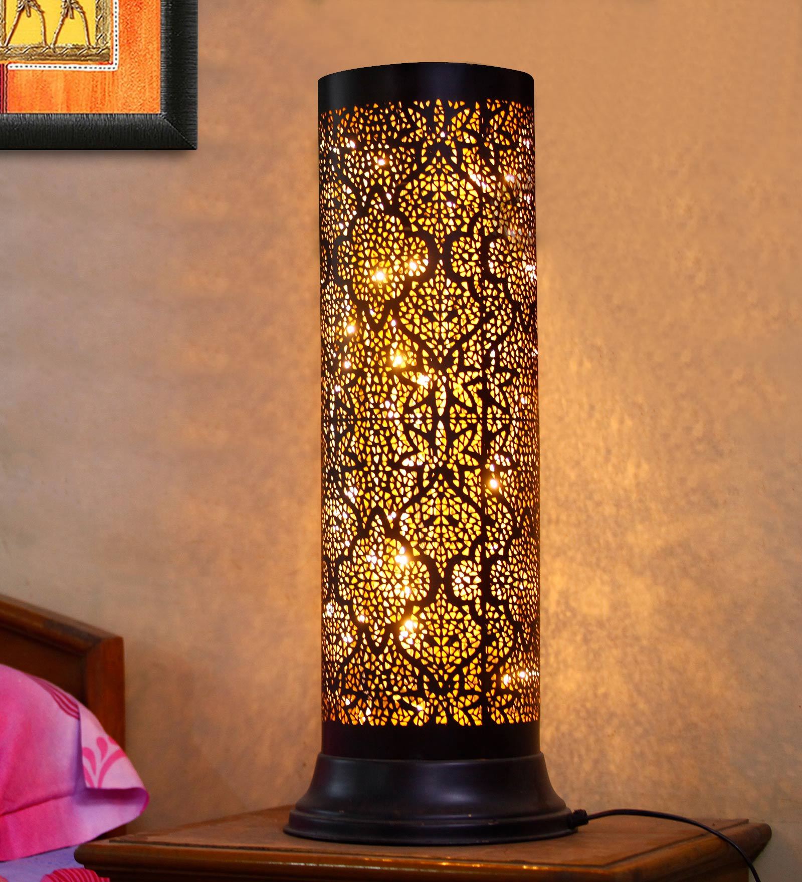 Buy Gold Metal Shade Table Lamp with Gold Base by Palak International ...