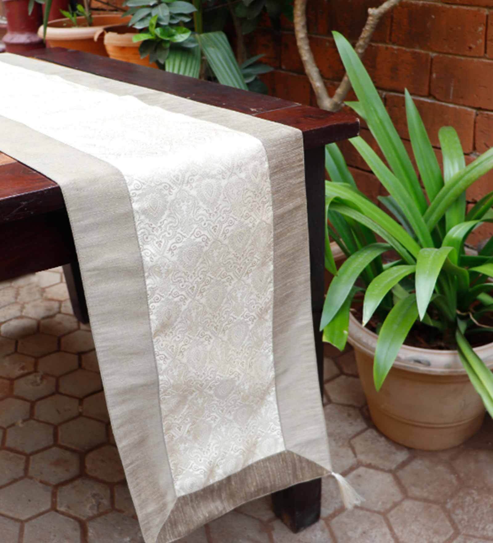 Buy Rowan (12x84) Gold Polyester Table Runner at 100% OFF by Zeba ...