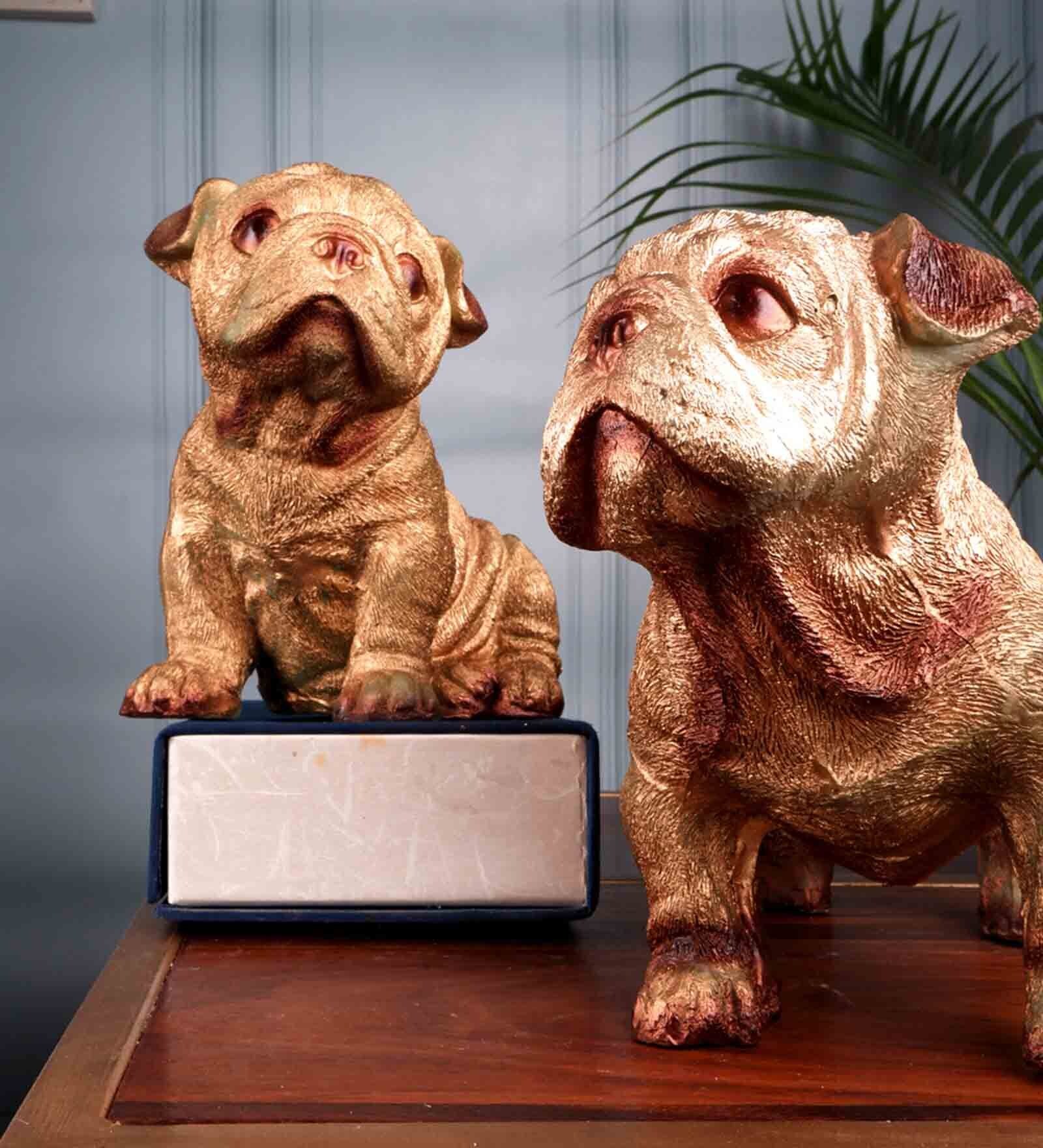 Buy Gold Polyresin Premium Dog Figurine (Set Of 2) at 38% OFF by The ...