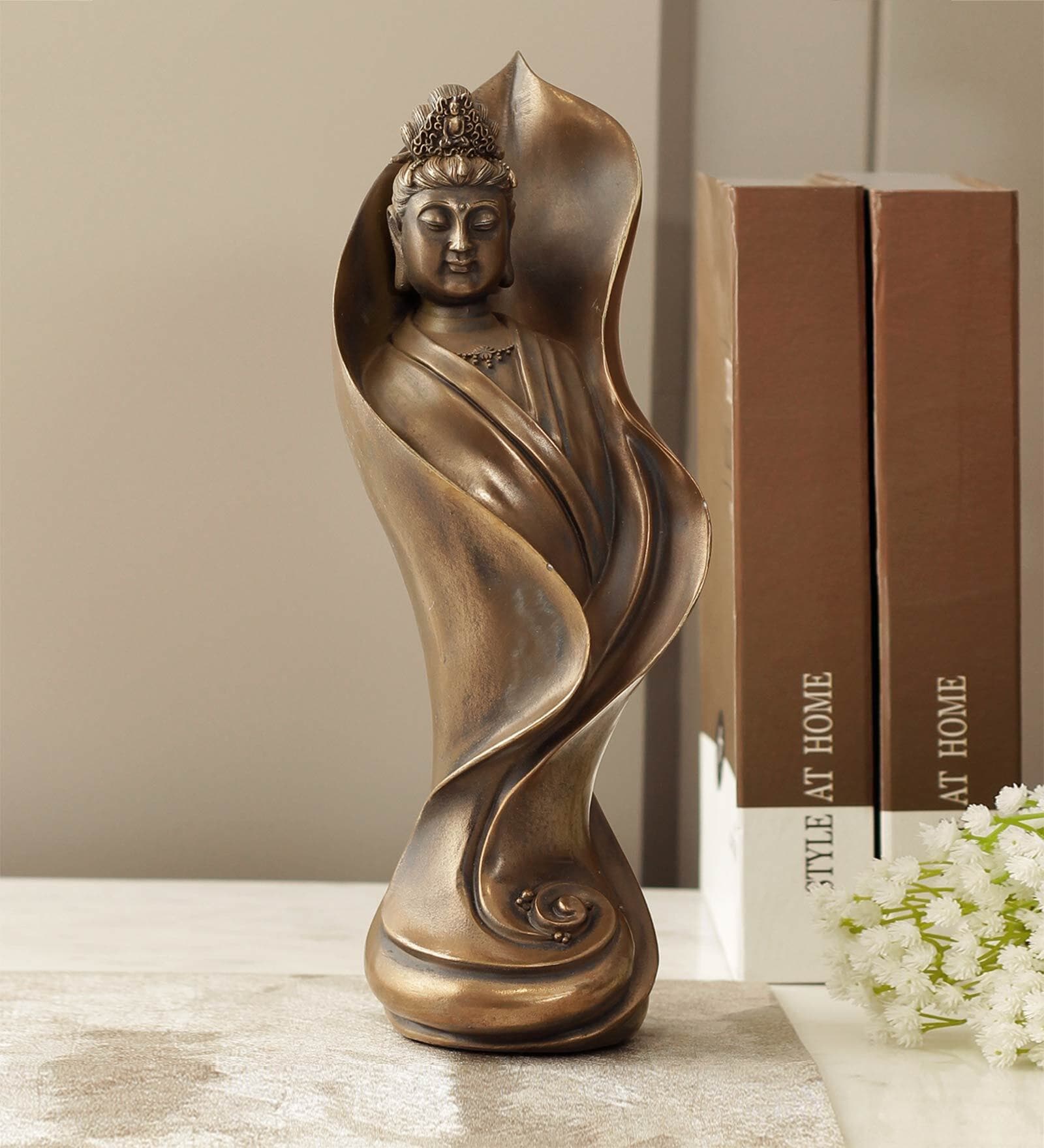 Buy Living Essence Gold Polyresin Zen Modern Buddha Idol By Hometown at ...