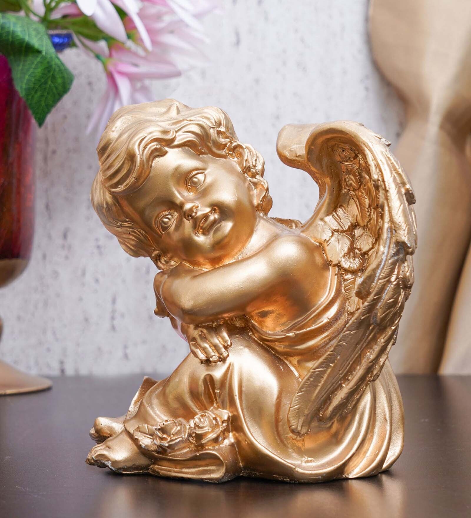 Buy Gold-Toned Little Angle Cherubs Cupid with Wing Idol Polyresin ...