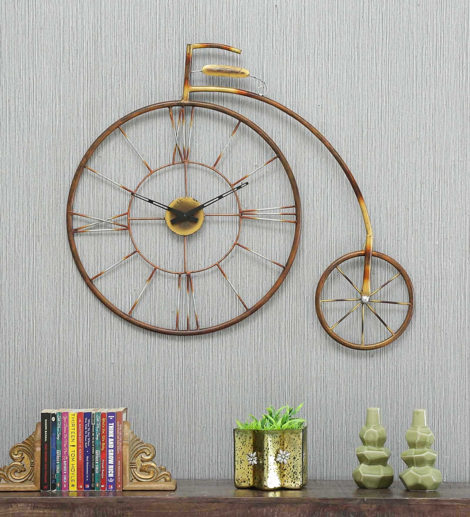 Buy Gold Wrought Iron Cycle Wall Clock at 31% OFF by B K Exports ...