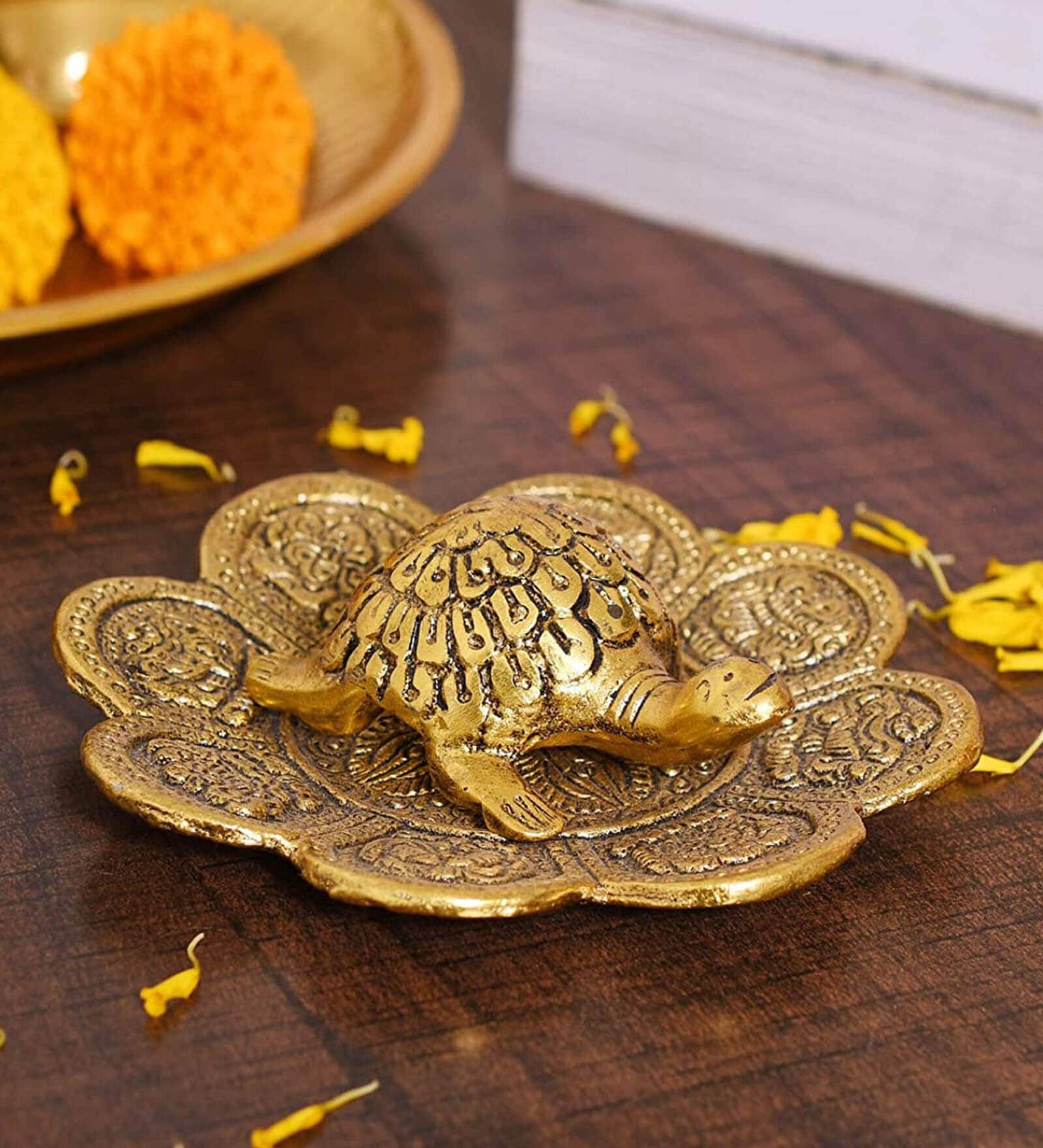 Buy Golden 4.5 Inch Tortoise Idol at 40% OFF by CraftVatika | Pepperfry