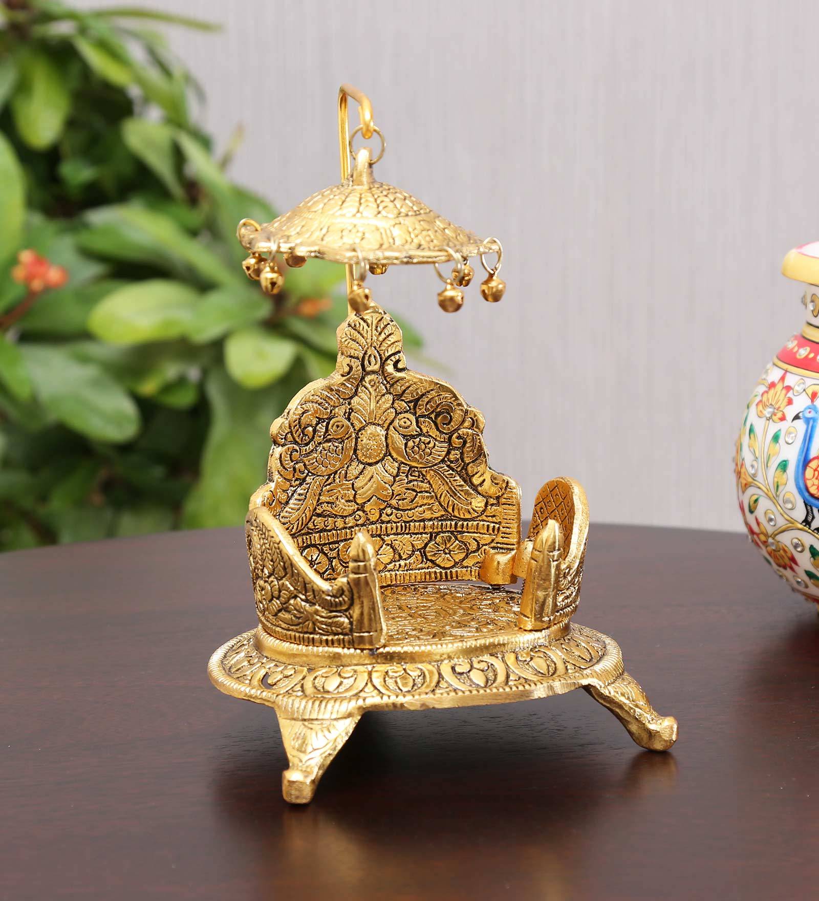 Buy Golden Aluminium Throne Singhasan For God Idol at 25% OFF by ...