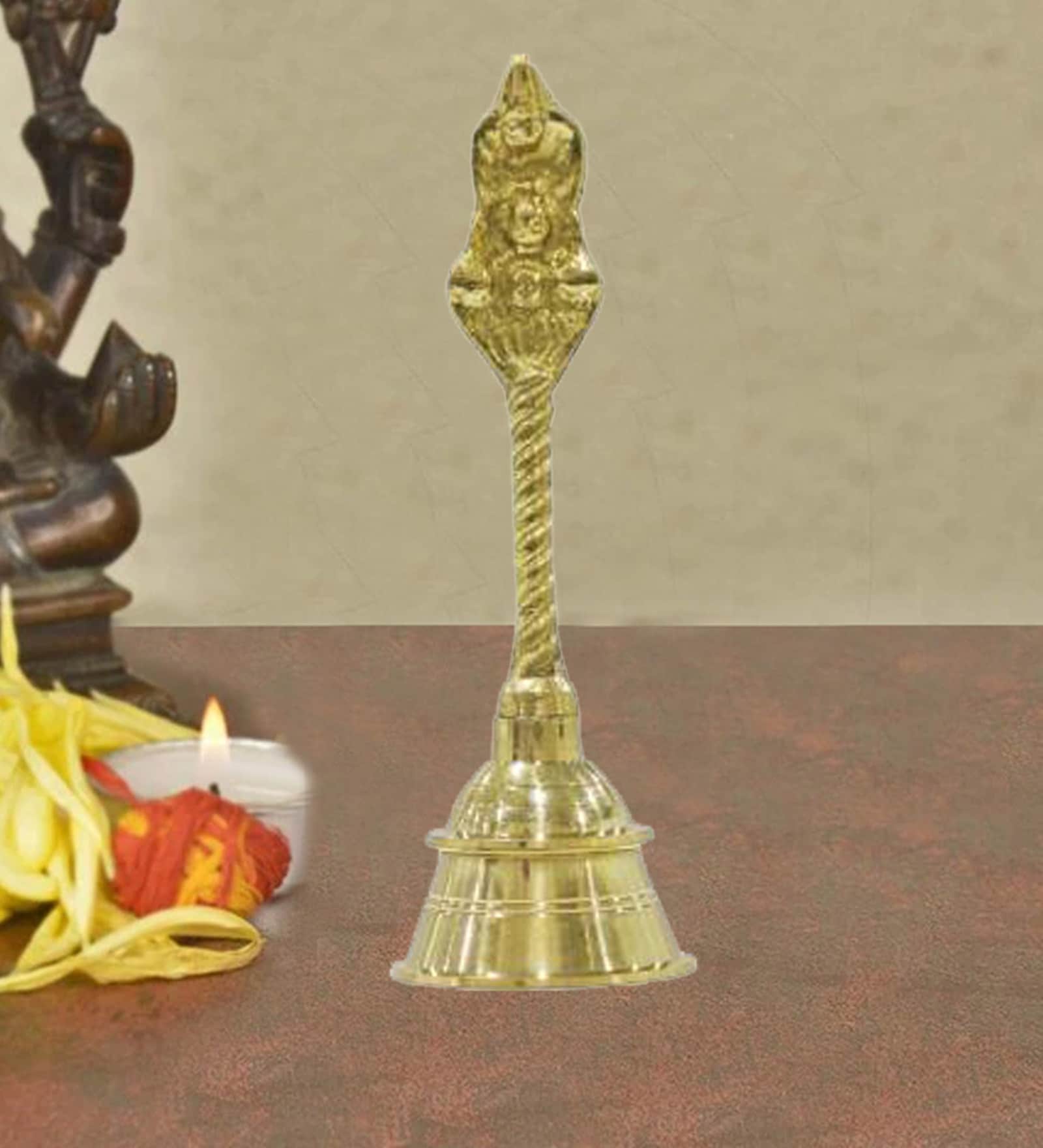Buy Brass Golden Pooja Bell at 27% OFF by Arghyam | Pepperfry