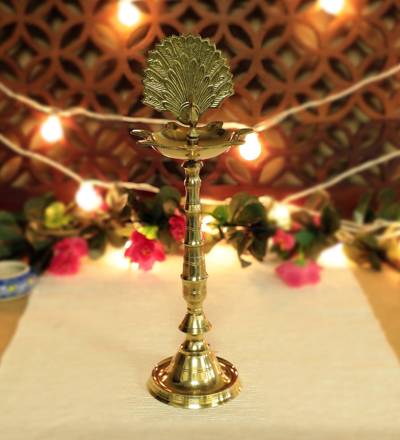 Buy Golden Brass Peacock Samay Diyas at 53% OFF by Hazel | Pepperfry