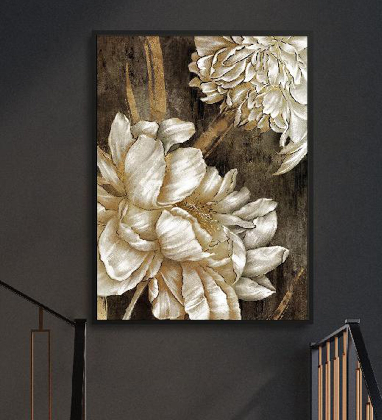 Buy Golden Grace Multicolor Canvas Framed Floral Art Print at 20% OFF ...