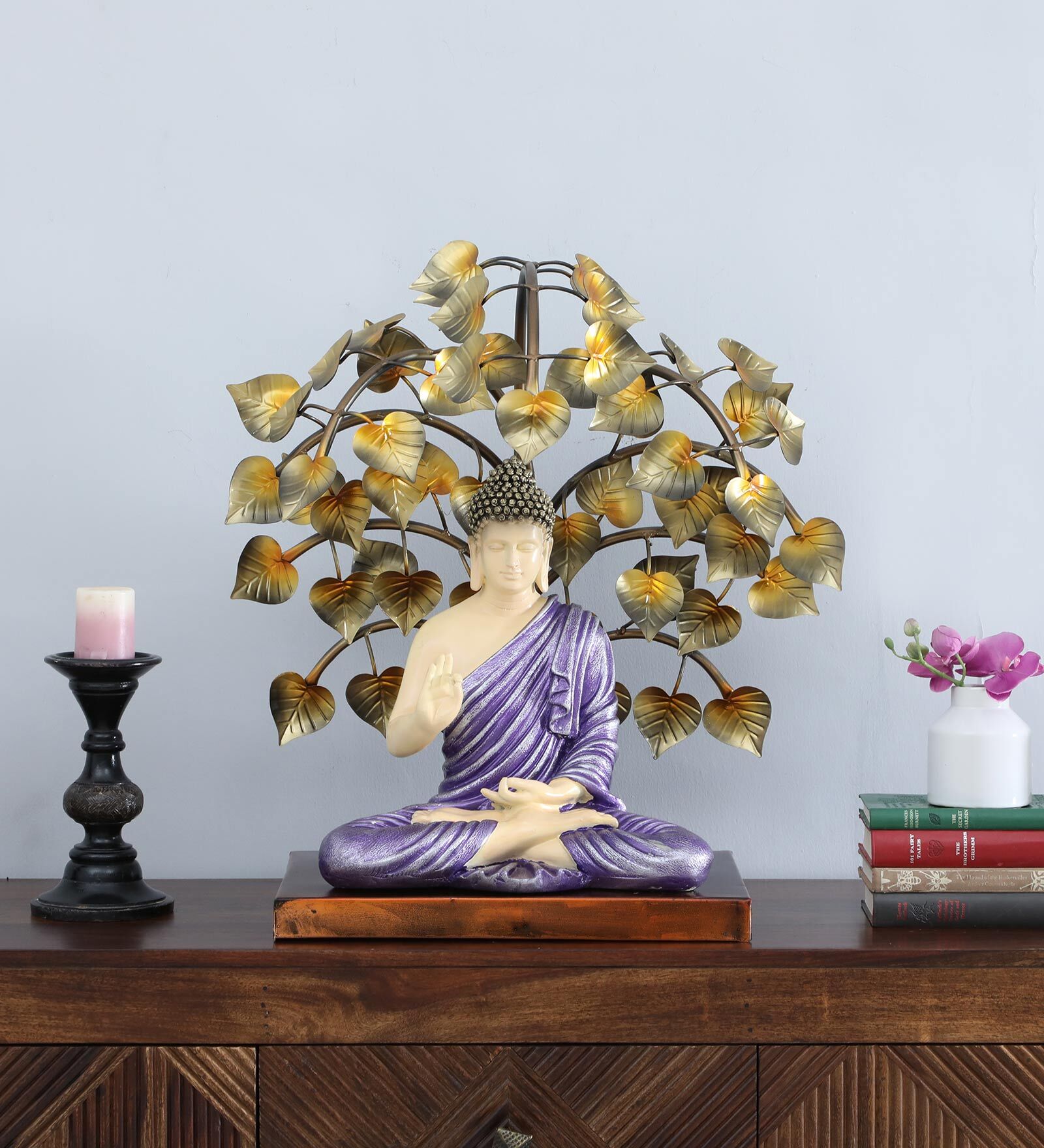 Buy Golden Iron Tree With Bhudha Religious Idol By Malik Design Online ...