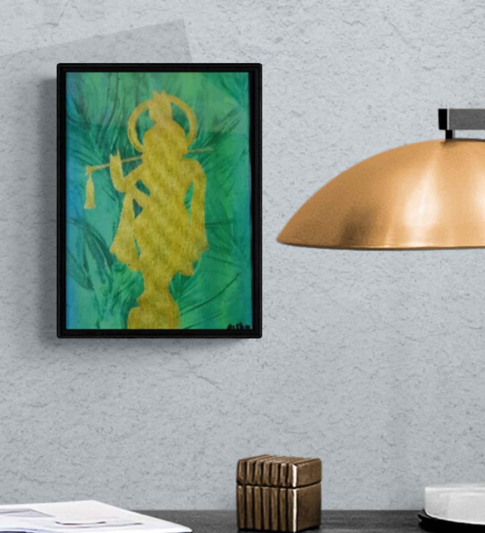 Buy Golden Krishna Handmade Acrylic On Canvas Unframed at 10% OFF by ...