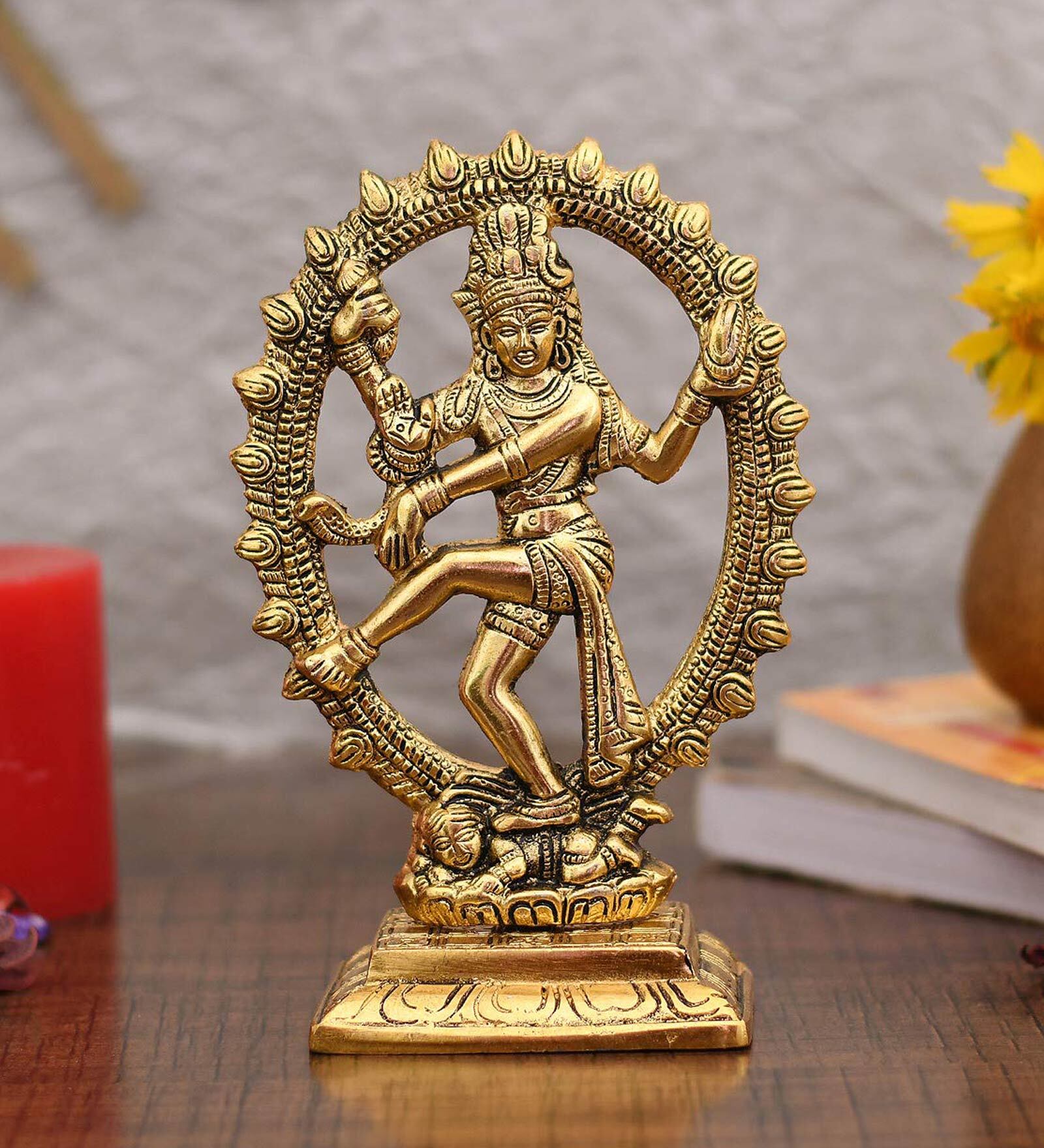 Buy Golden Metal 7 Inches Natraj Statue By Craftvatika at 22% OFF by ...